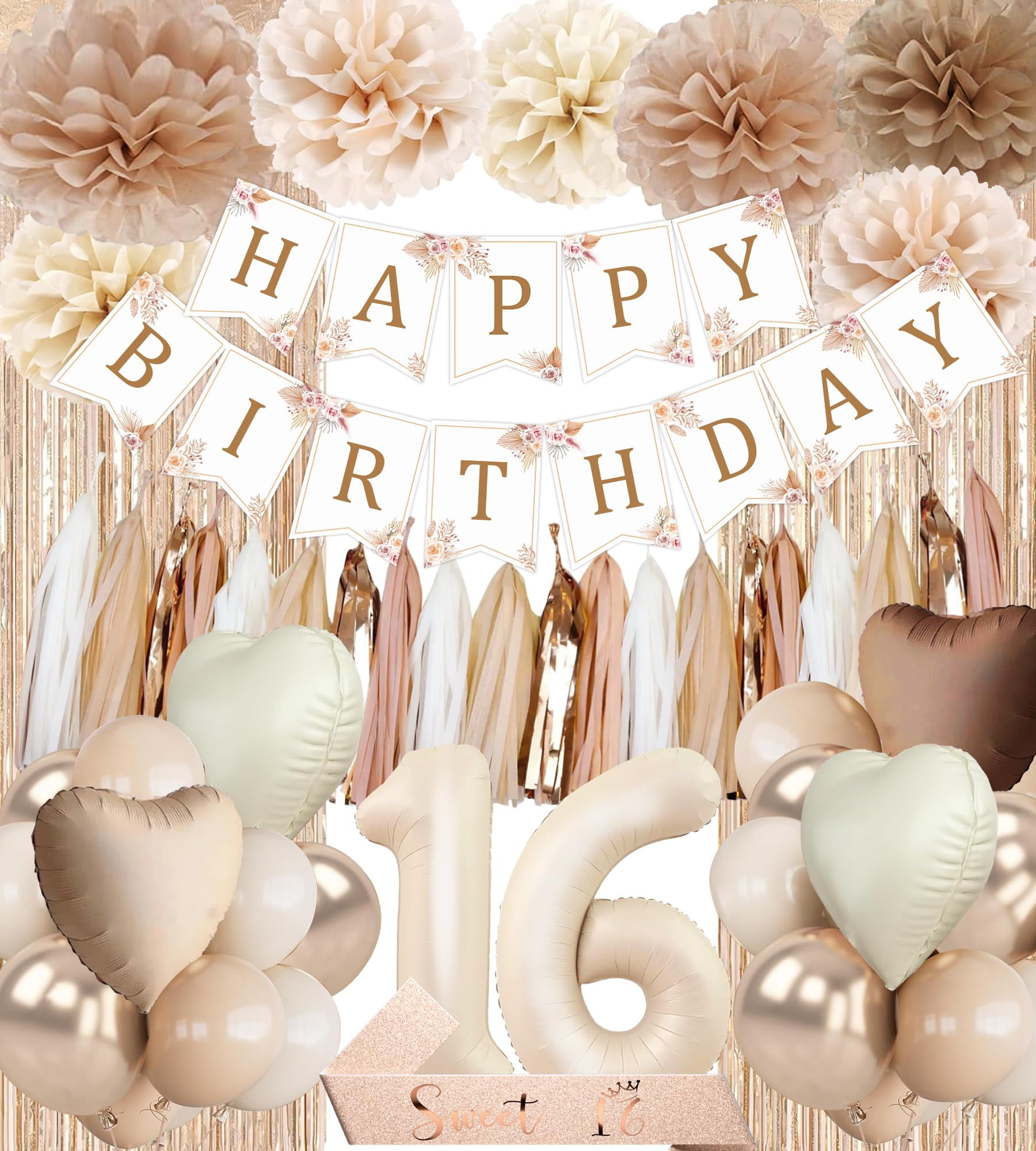 Sweet 16 Party Decorations Supplies, 16th Birthday Decorations for ...