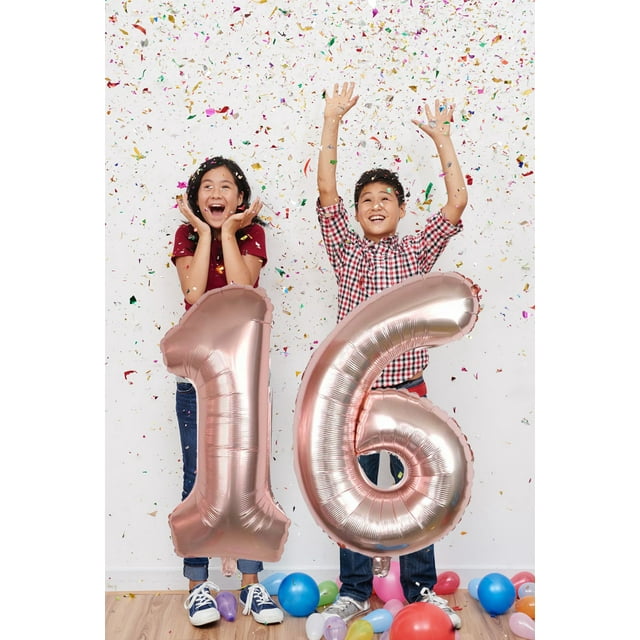 Sweet 16th Balloons Number Sixteen Balloons Giant 40 inch Party ...