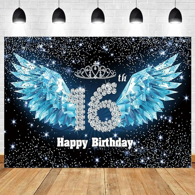 Sweet 16th Birthday Party Backdrop Happy 16th Birthday Photography ...