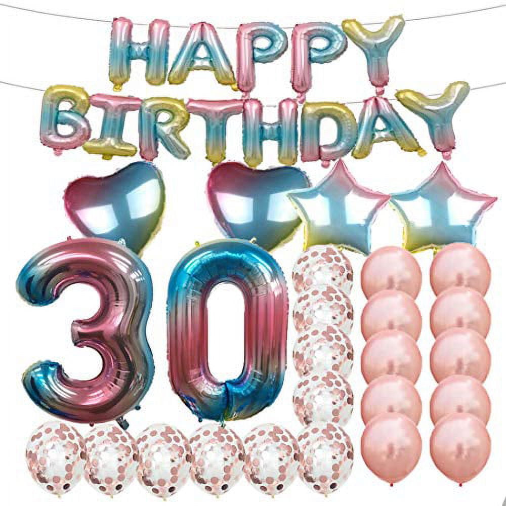 Sweet 30th Birthday Decorations Party Supplies,Rainbow Number 30 ...