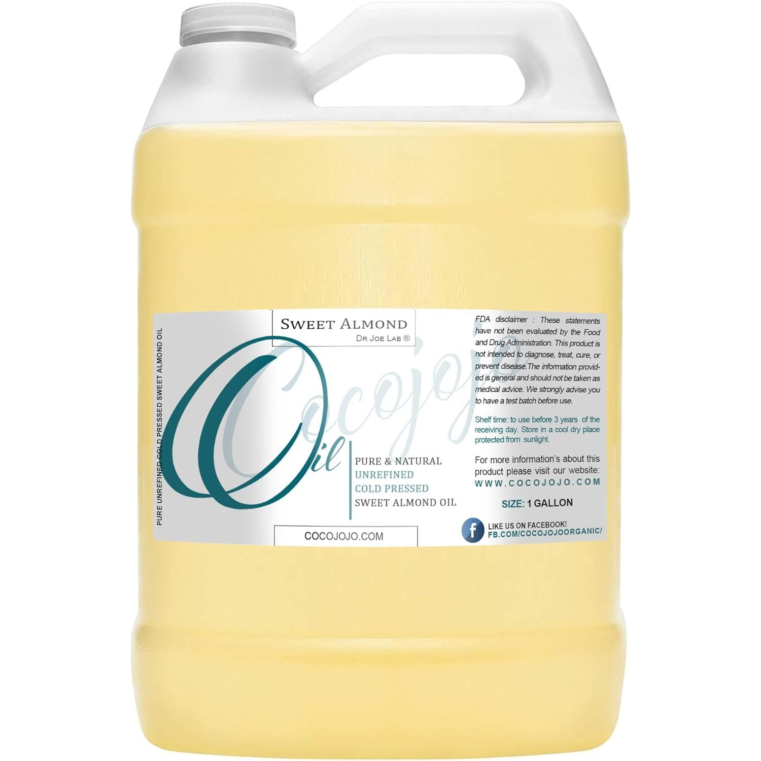 Sweet Almond Oil - Face Skin Hair Cold Pressed 1 Gallon Natural Pure ...