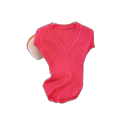 Sweet And Spicy Style Slim Waist Top Summer New Irregular Solid Color V