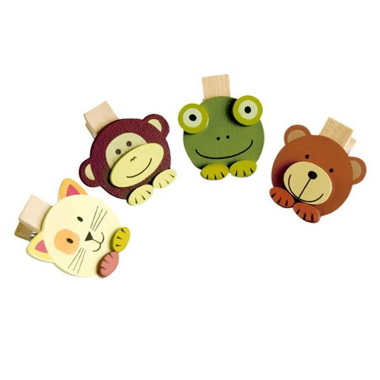 Sweet Animals - Wooden Clips - Wooden Clamps - Mini Clips (Set of 4 ...