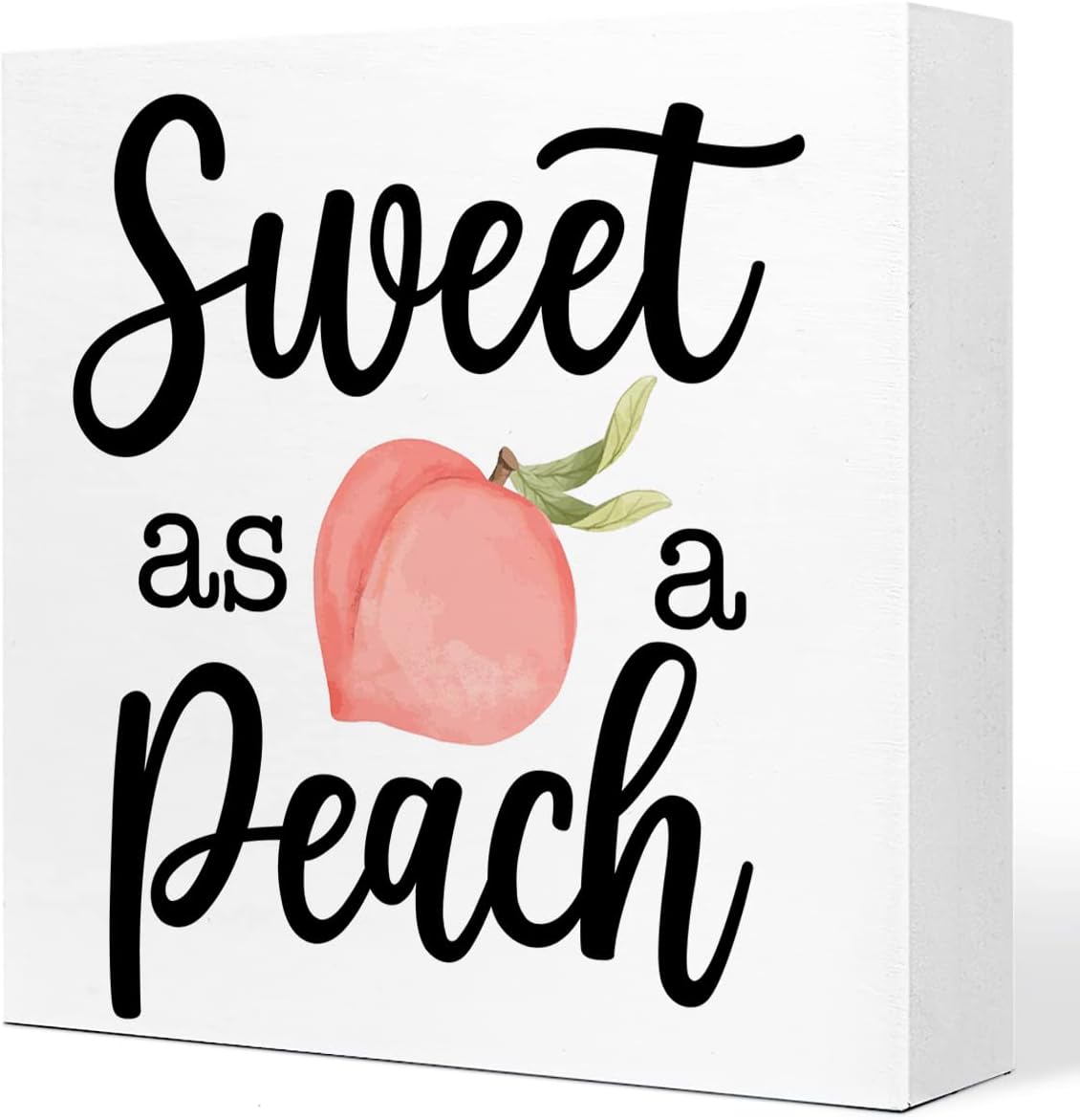 Sweet As a Peach Wooden Plaque Sign Desk Decor Peach Wood Block Sign ...