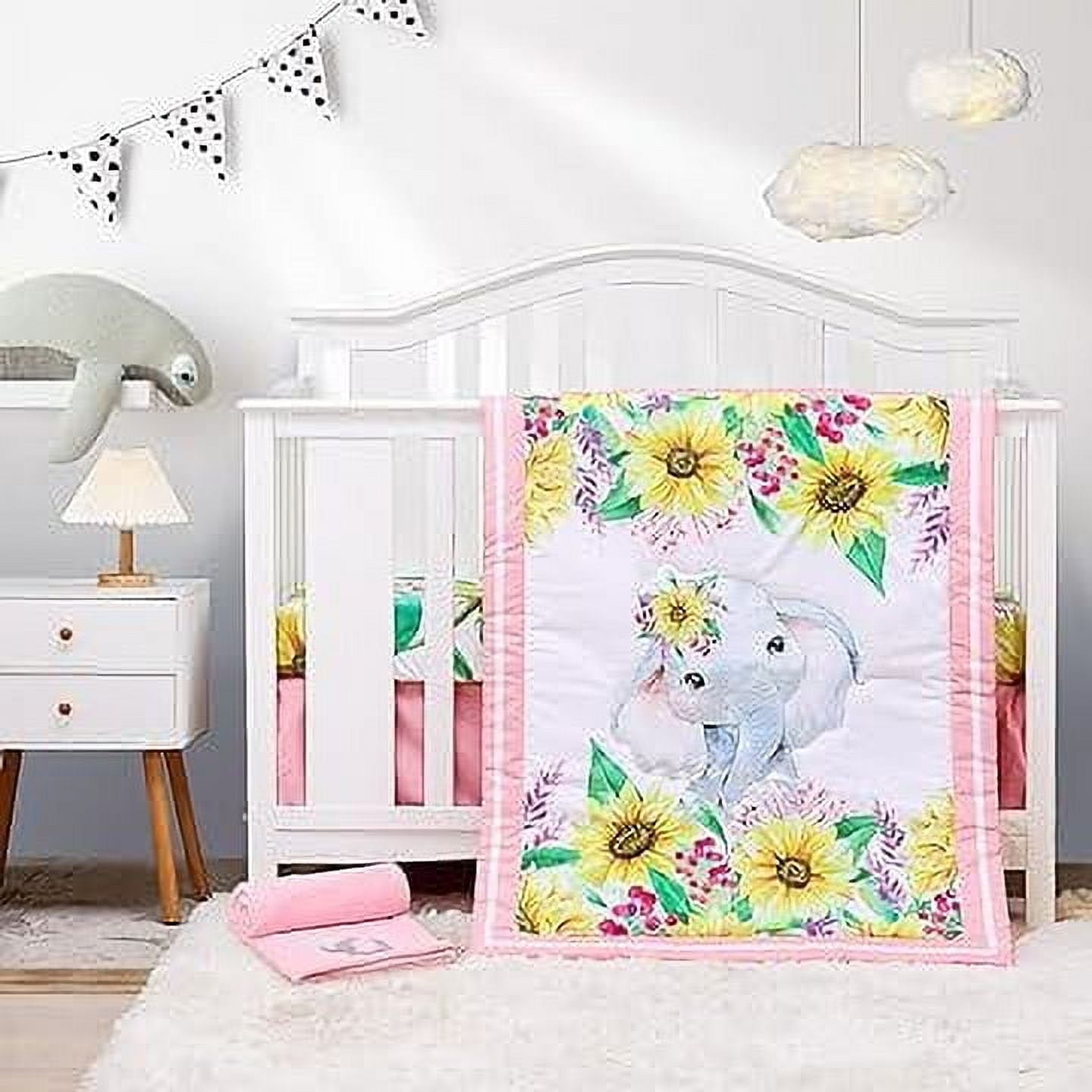Sweet Baba Elephant Crib Bedding Set 4 Piece, Baby Nursery Bedding Sets ...