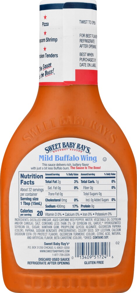 Sweet Baby Ray's® Mild Buffalo Wing Sauce - Walmart.com