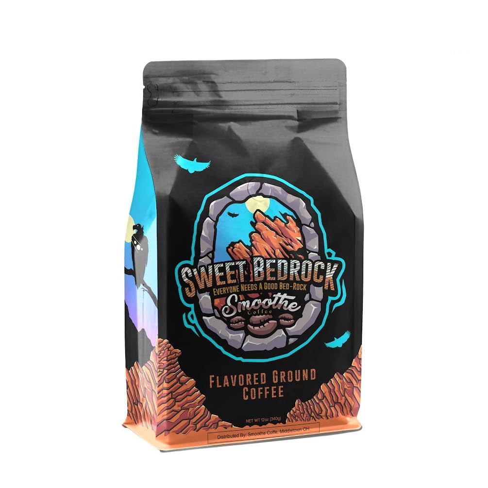 Sweet Bedrock Salted Caramel Ground 12oz Small Batch Roasted Ground Rich Flavorful Salted