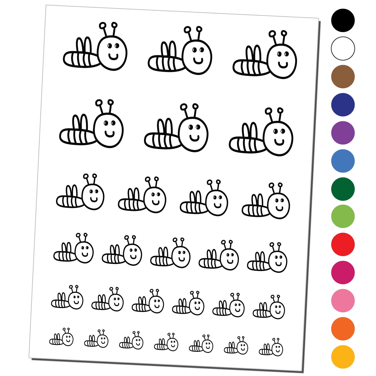 Sweet Bee Doodle Water Resistant Temporary Tattoo Set Fake Body Art ...