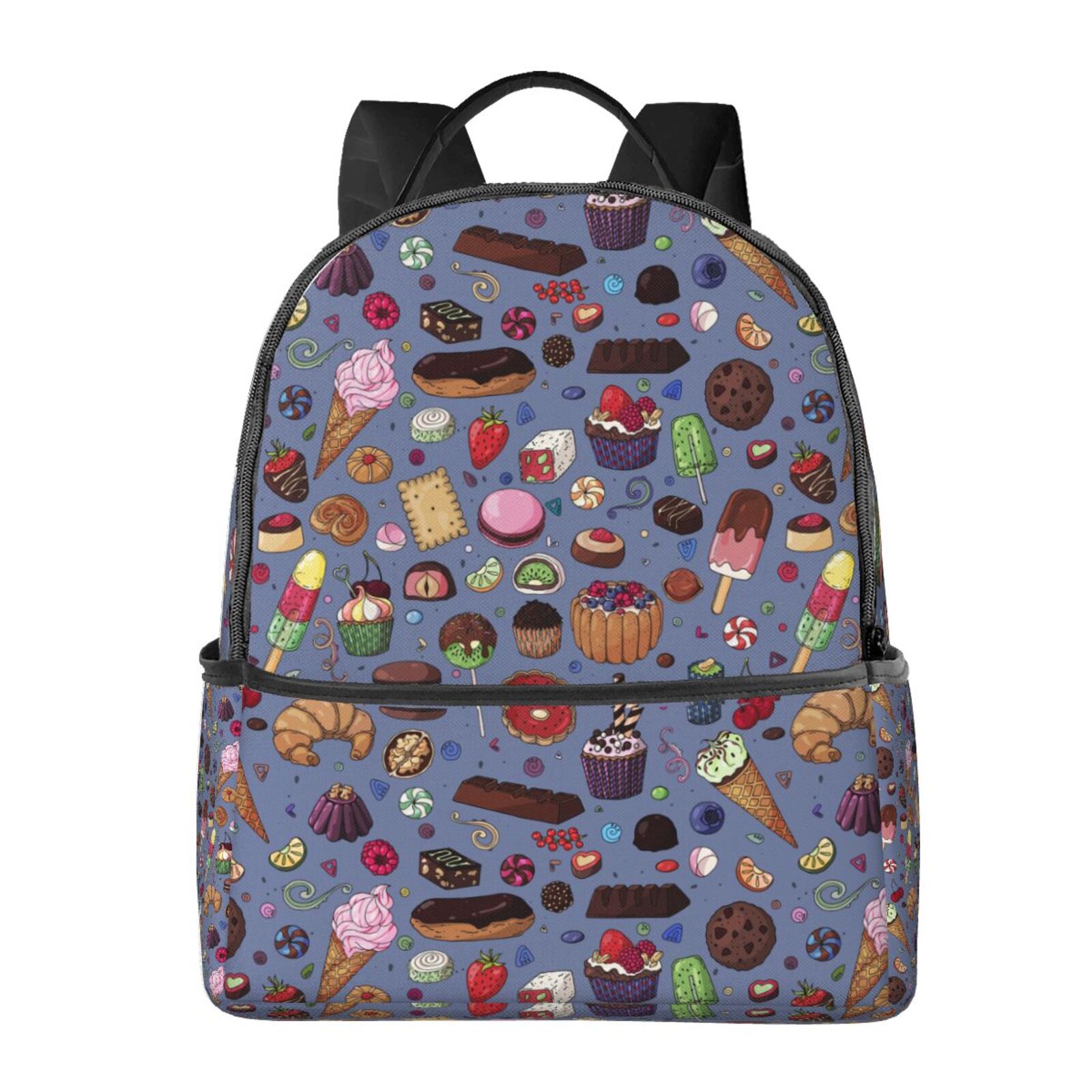 Sweet Biscuit Croissant Chocolate Blueberry Cake Backpack for Men Women ...