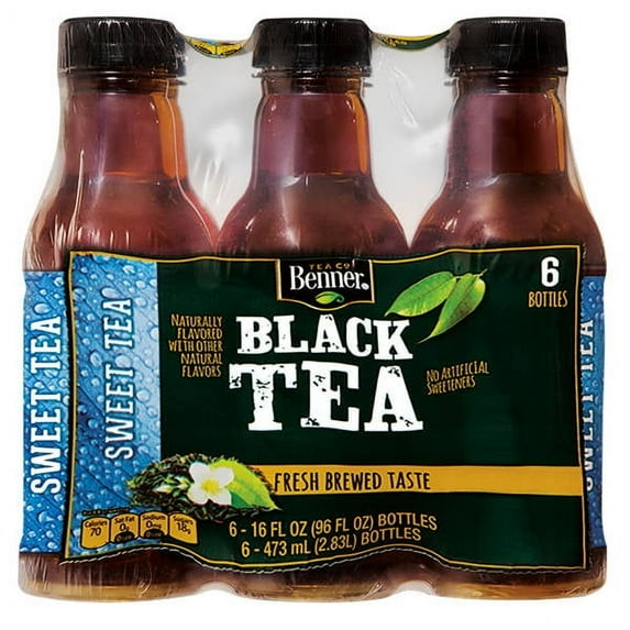 Benner Sweet Black Iced Tea, 16 fl oz bottles. 6 pack - Pack of 2 ...