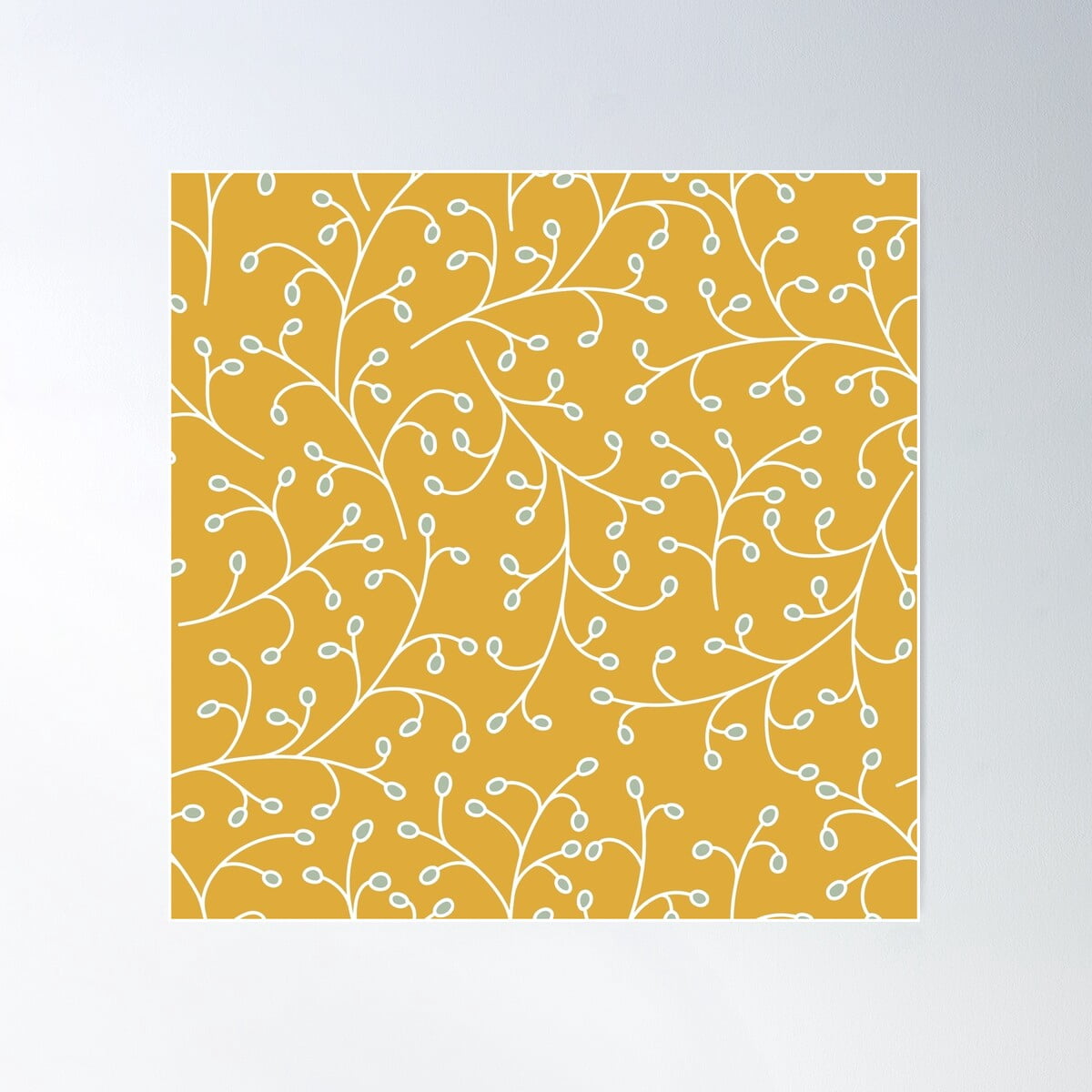 Sweet Buds Floral In Yellow Poster Wall Art, Modern Wall Decor For ...