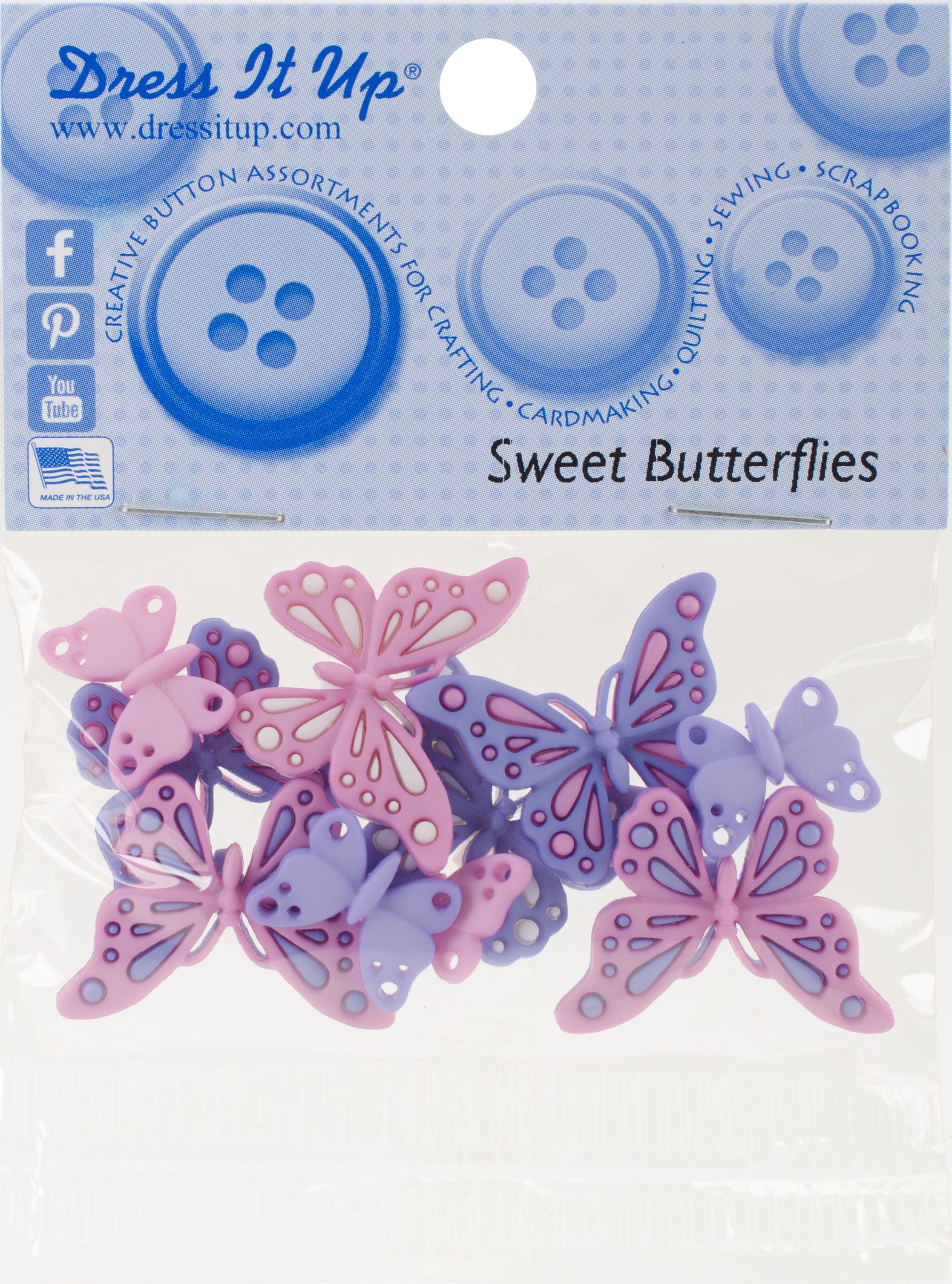 Sweet Butterflies Buttons - Walmart.com