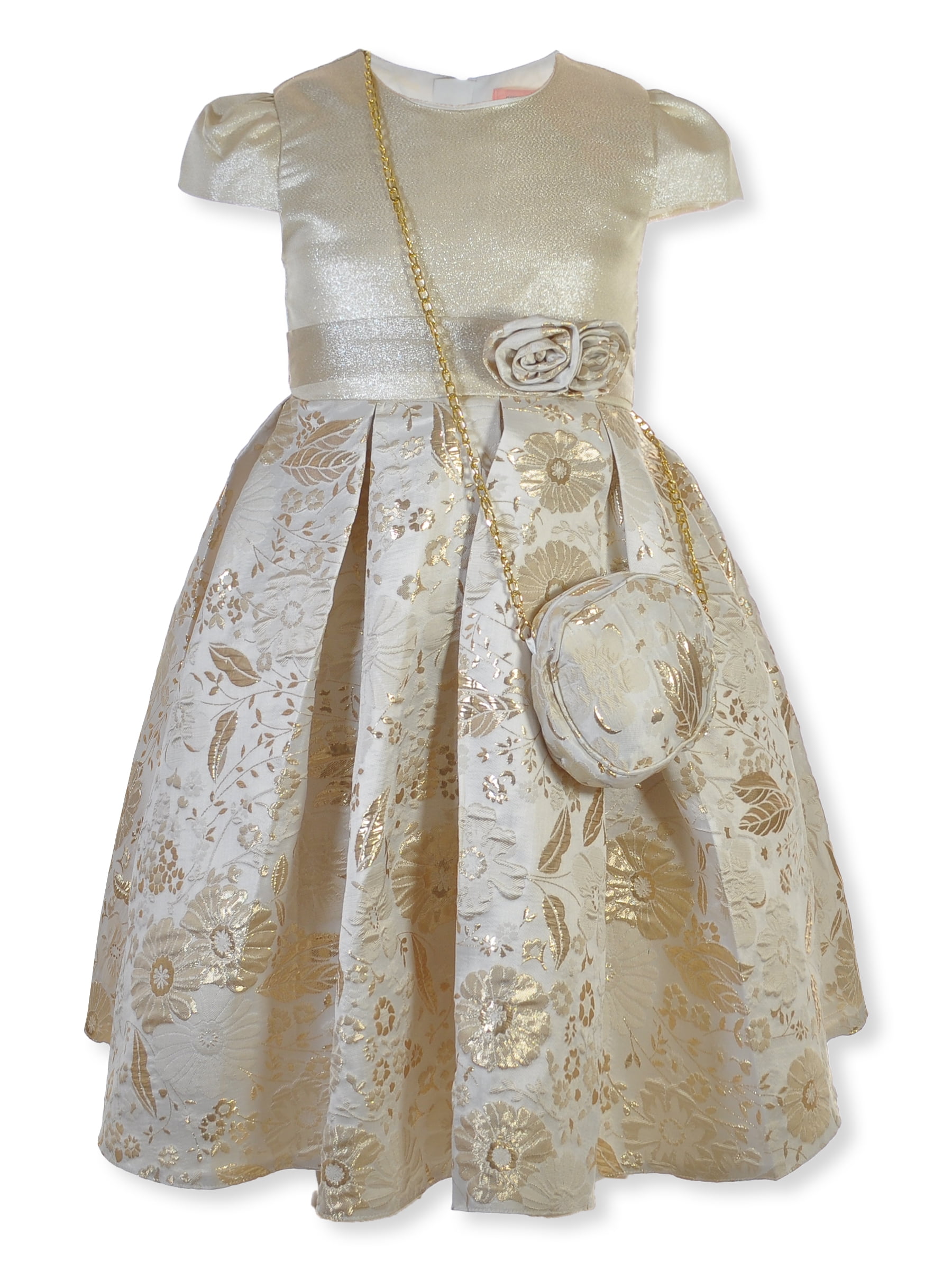 Sweet Butterfly Girls' 2-Piece Dress Pocket Book Set - gold, 16 (Big ...