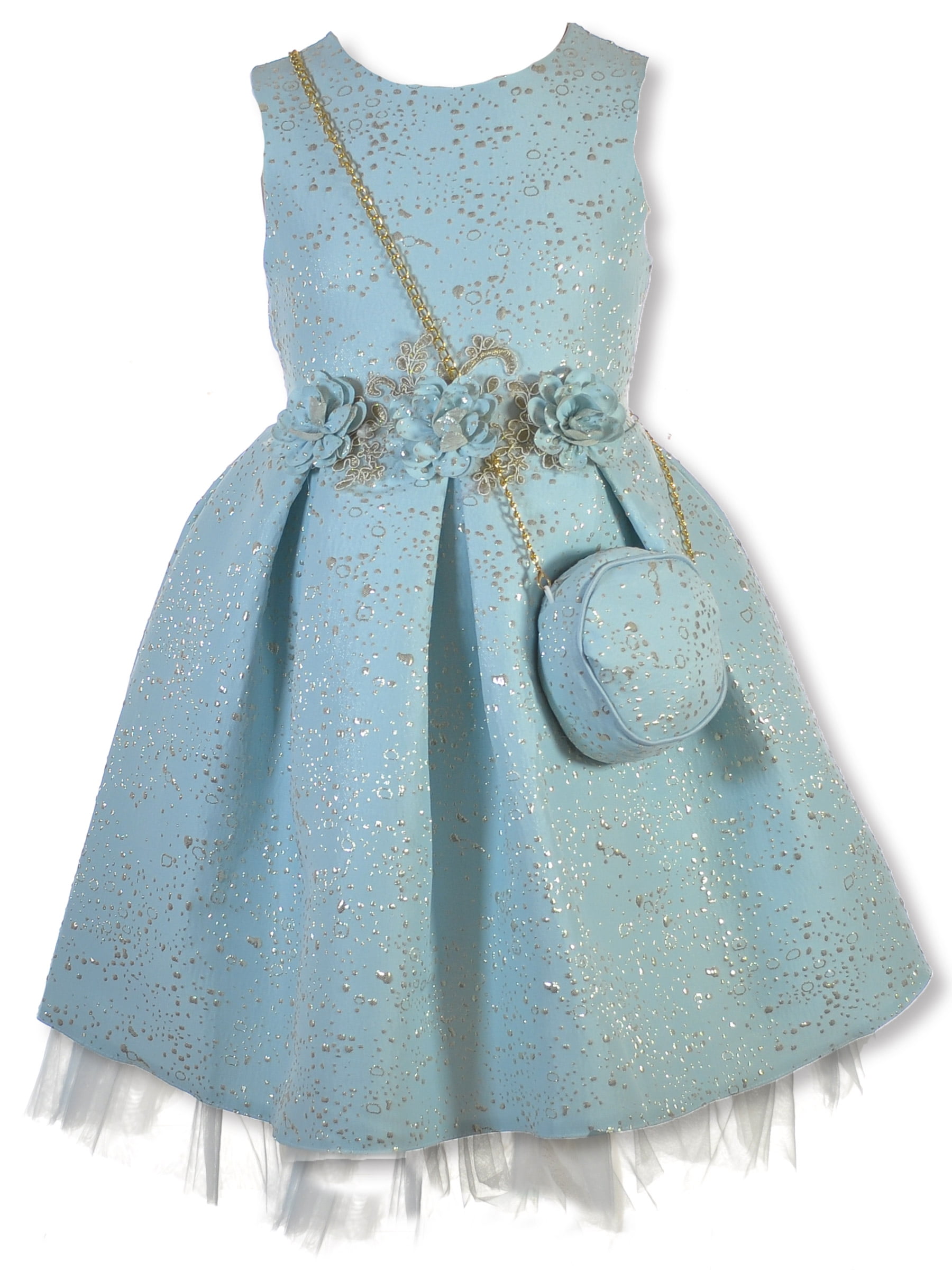 Sweet Butterfly Girls' 2-Piece Dress and Bag Set Outfit - blue, 16 (Big ...