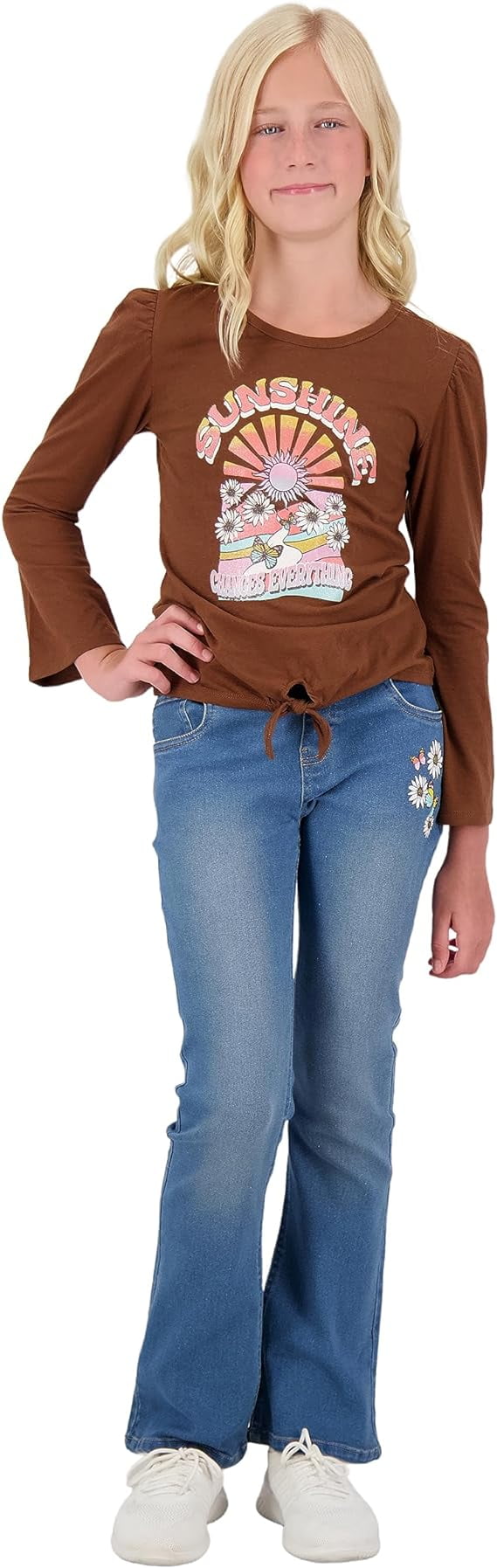 Sweet Butterfly Girls 2 Piece T Shirt and Denim Set Girls Size 5-12 ...