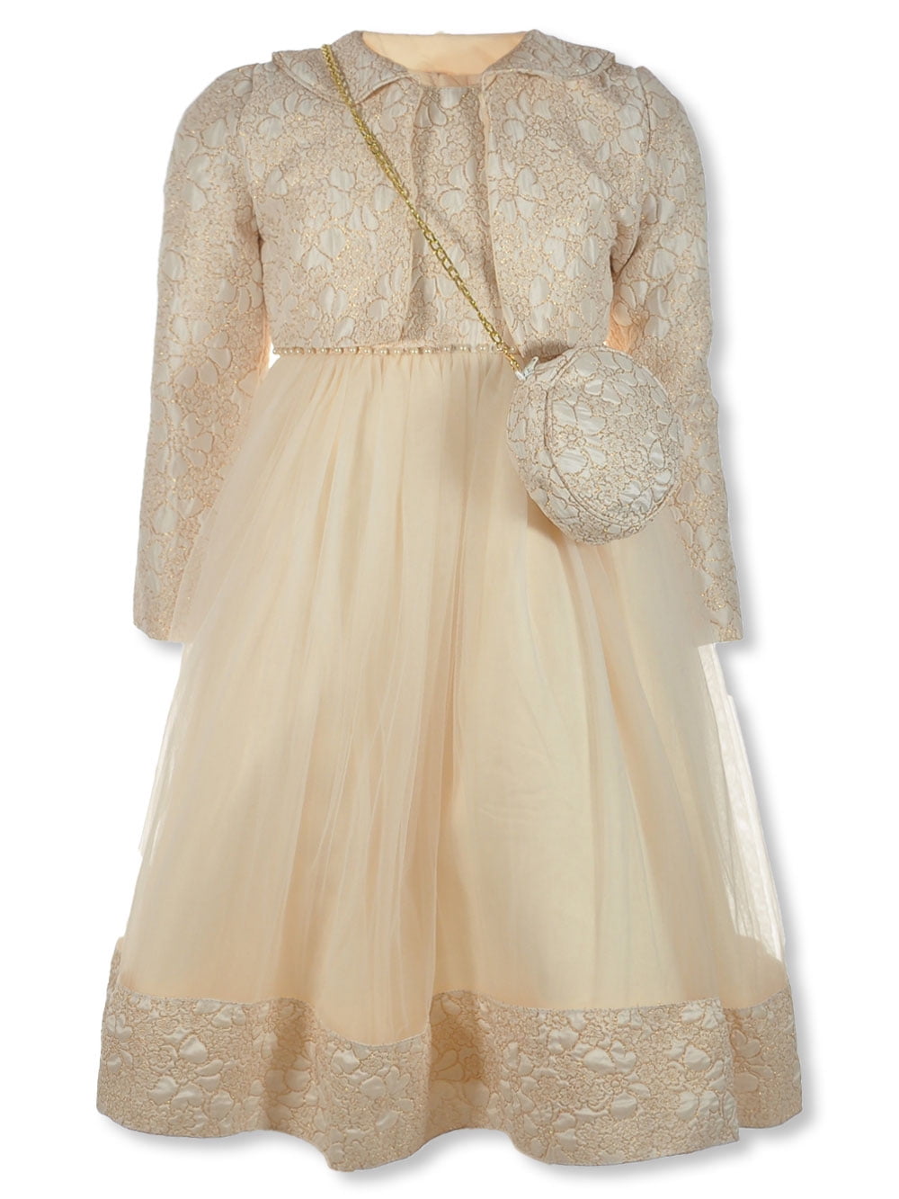 Sweet Butterfly Girls' 3-Piece Bag Shrug Dress - champagne, 4 - 5 ...