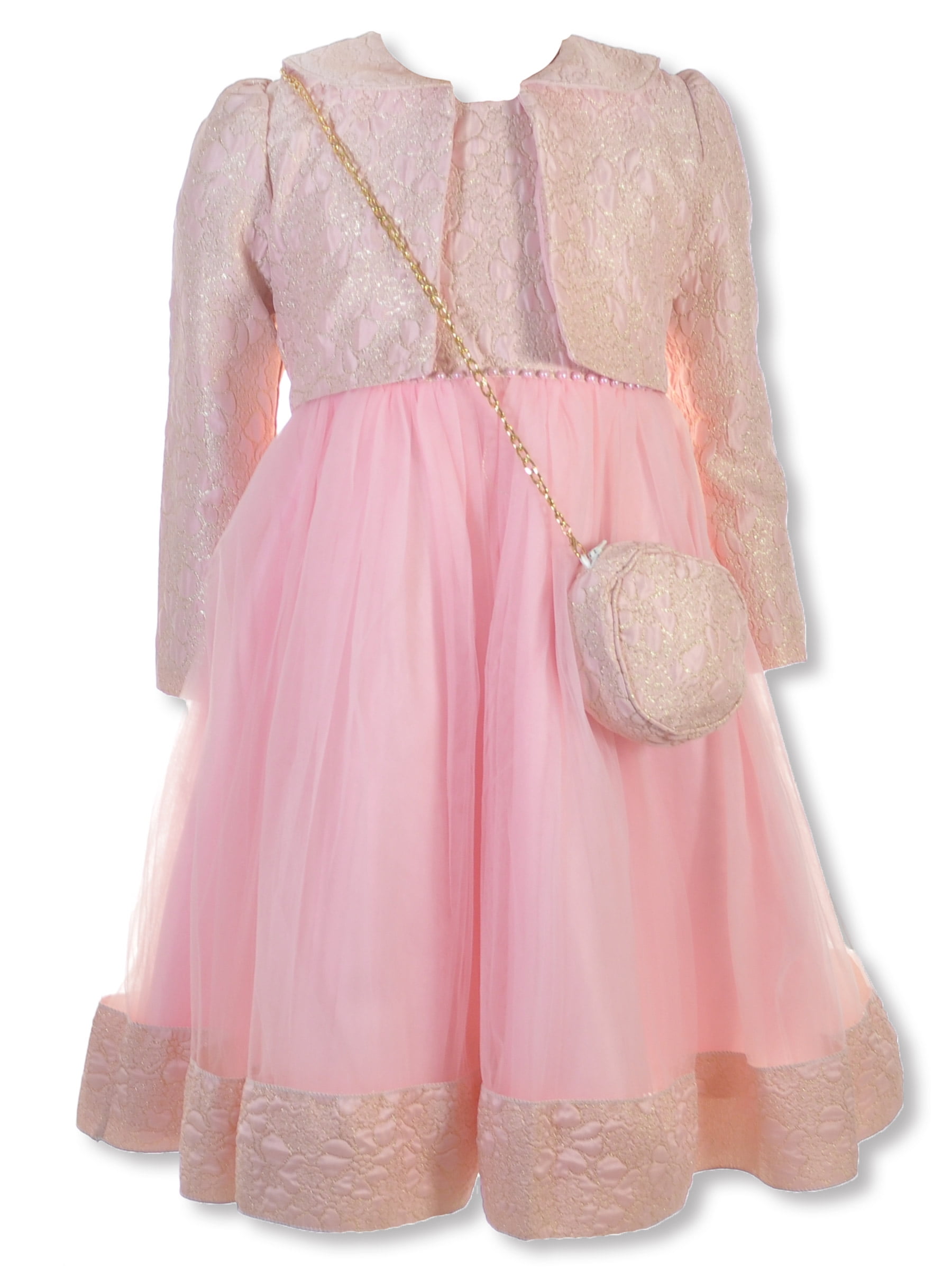 Sweet Butterfly Girls' 3-Piece Bag Shrug Dress - pink, 10 (Big Girls ...