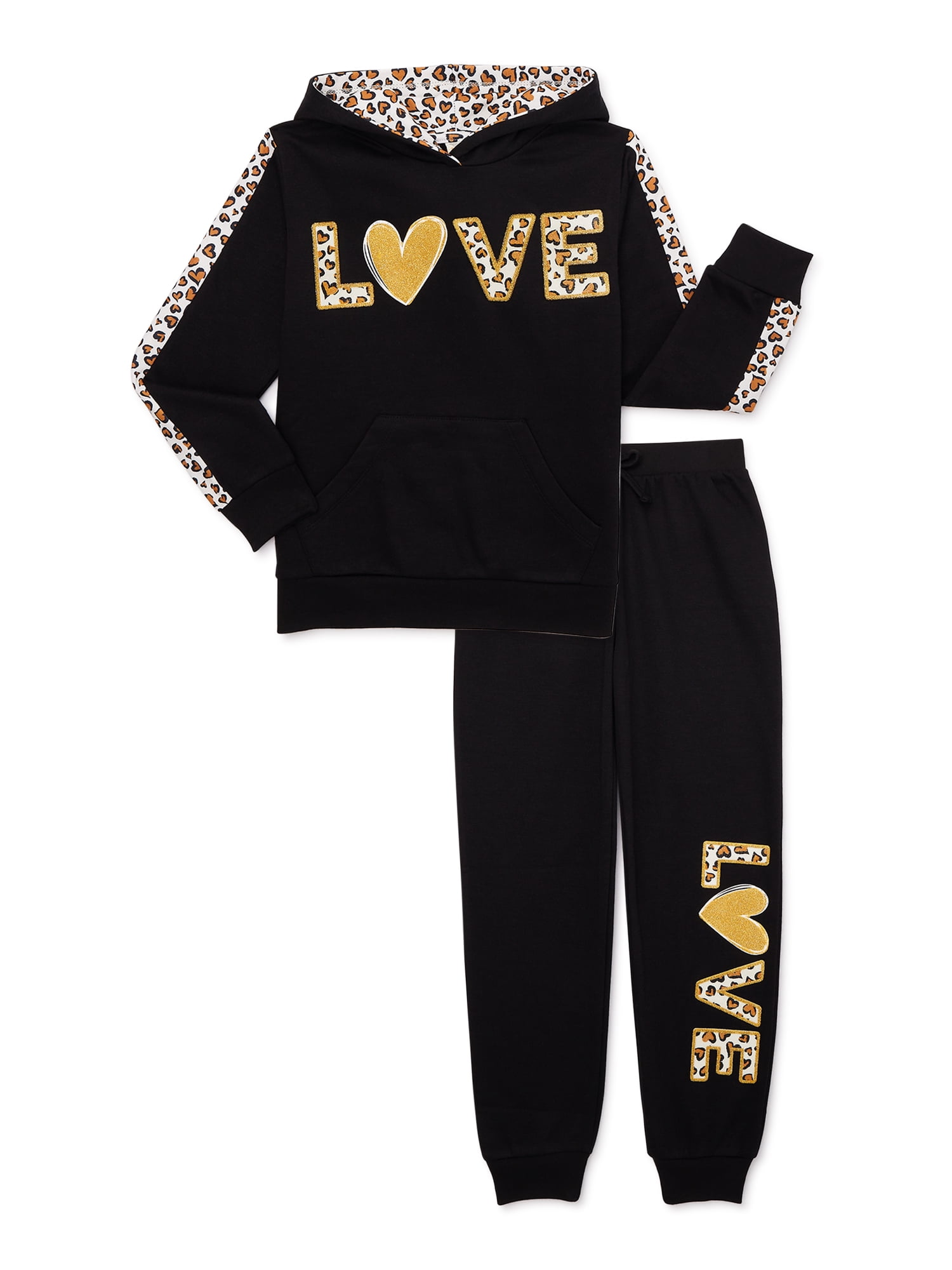 Sweet Butterfly Girls Fleece Hoodie and Joggers Outfit Set, 2-Piece Set ...