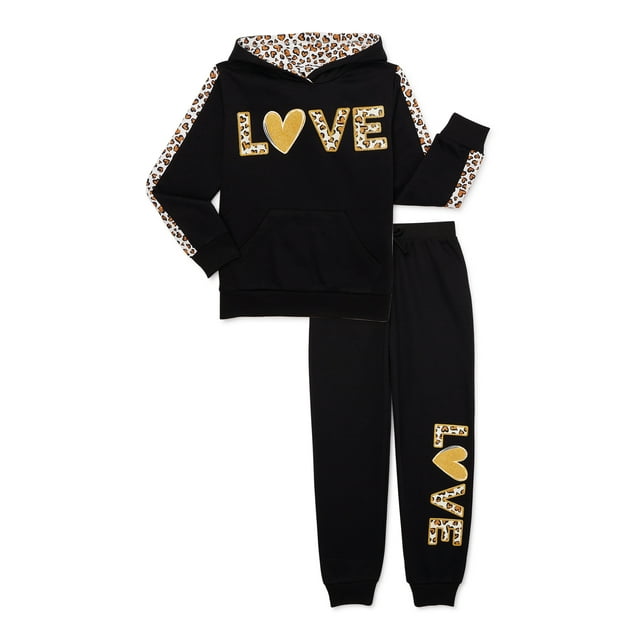 Sweet Butterfly Girls Fleece Hoodie and Joggers Outfit Set, 2-Piece Set ...