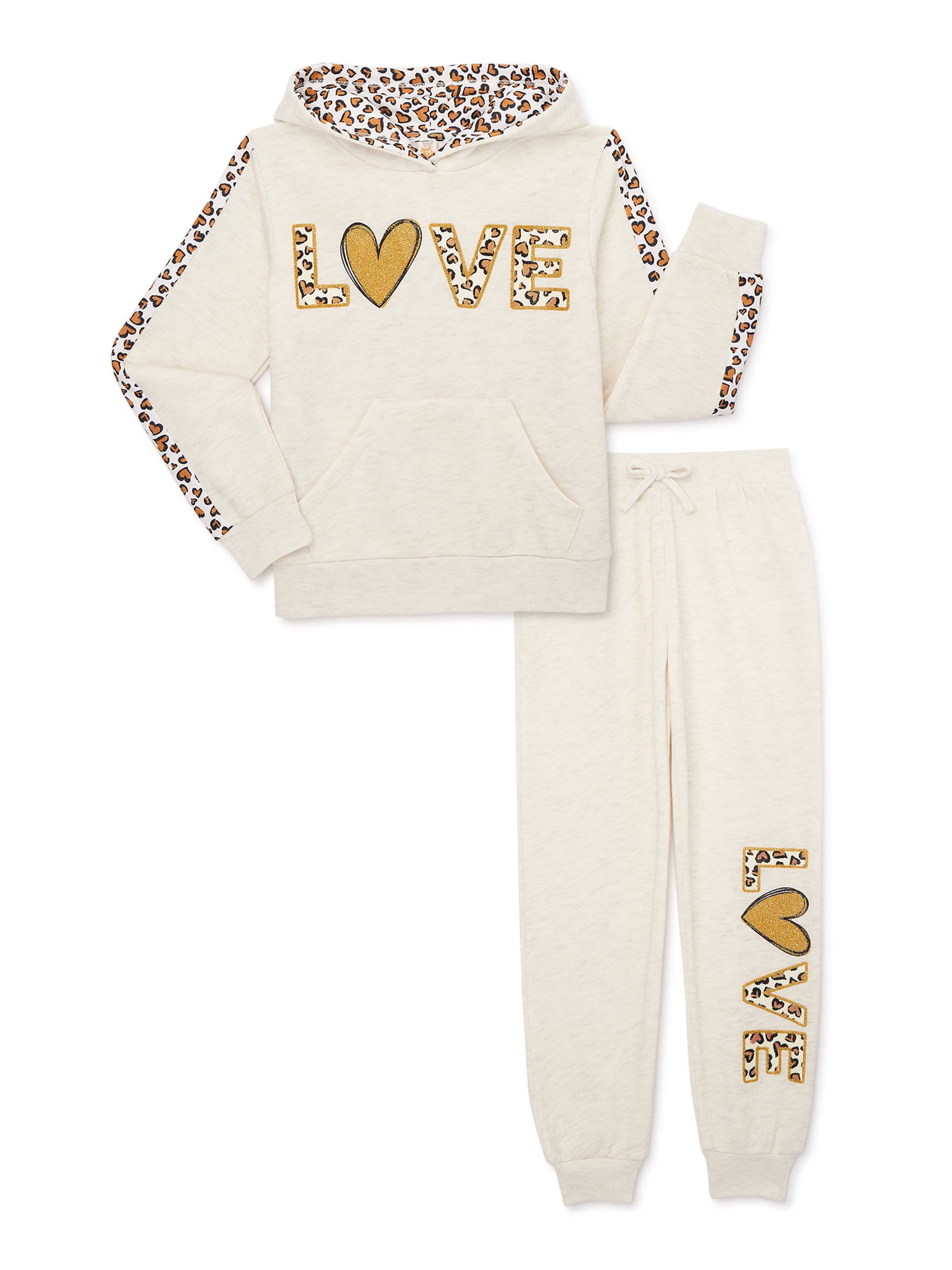 Sweet Butterfly Girls Fleece Hoodie and Joggers Outfit Set, 2-Piece Set ...