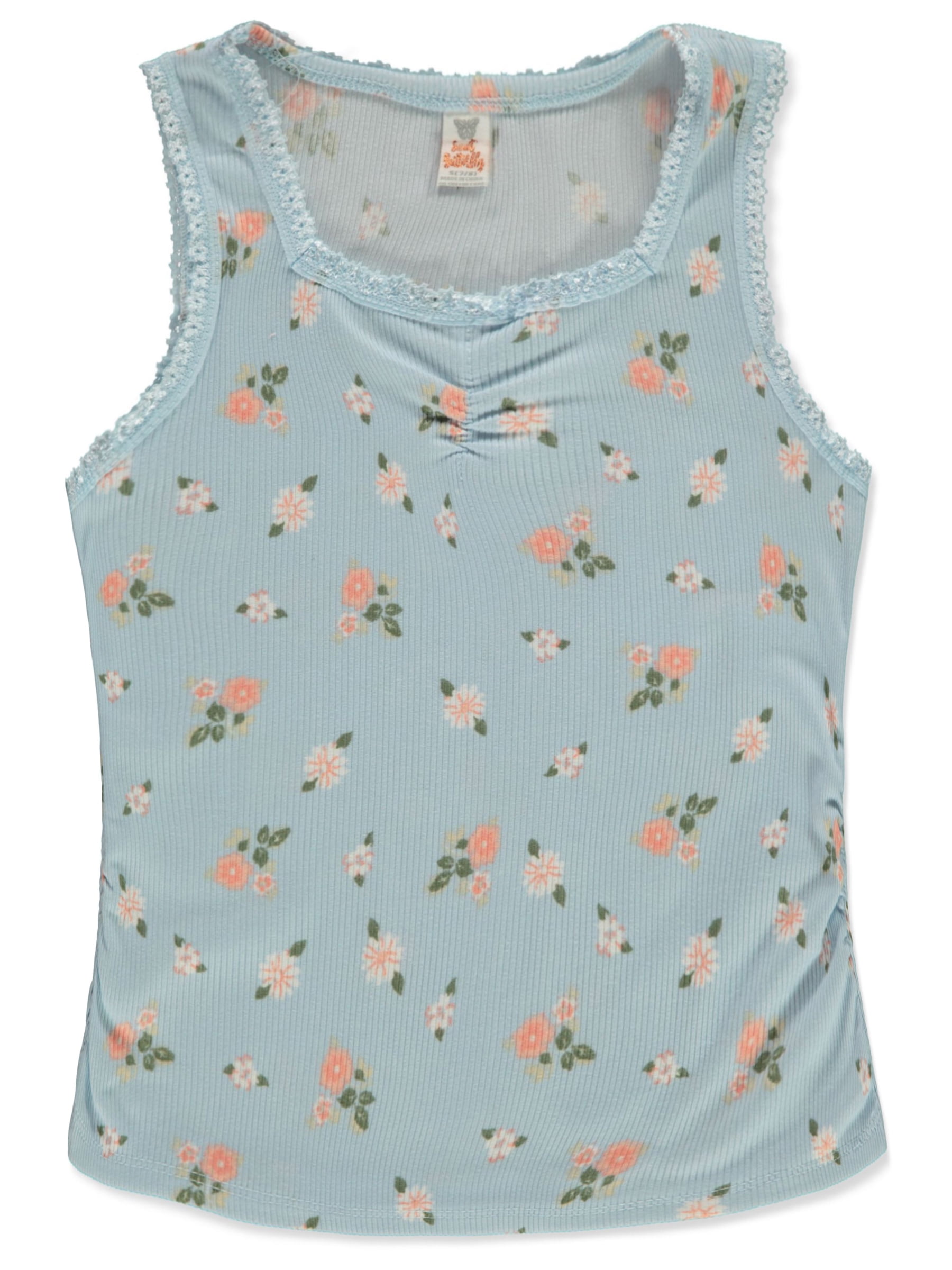 Sweet Butterfly Girls' Knit Daisy Tank Top - blue, 14 - 16 (Big Girls ...