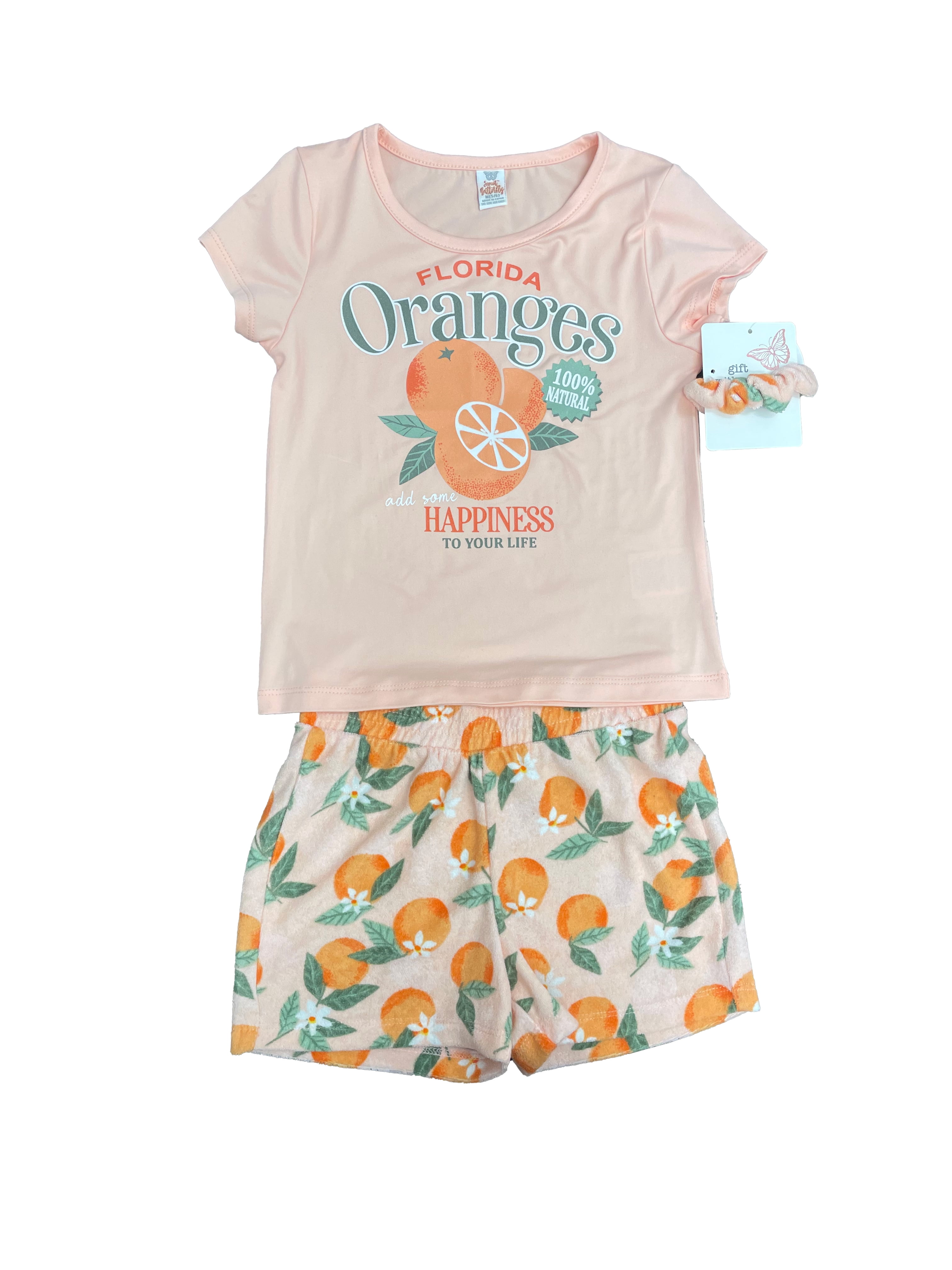 Sweet Butterfly Girls Tee and French Terry Short 2 Piece Set, Sizes -4 ...