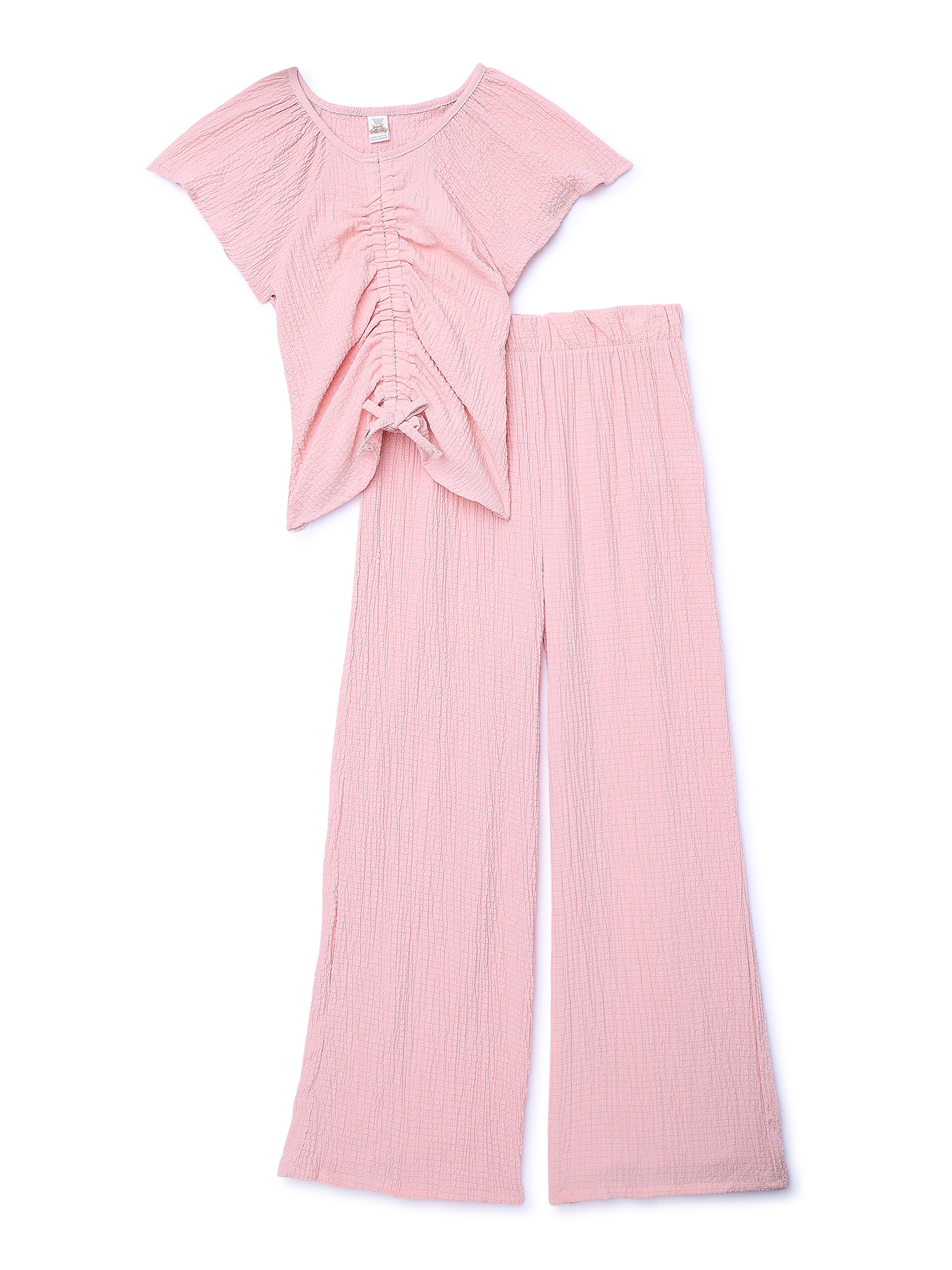 Sweet Butterfly Girls Woven Short Sleeve Top and Palazzo Pants Outfit ...