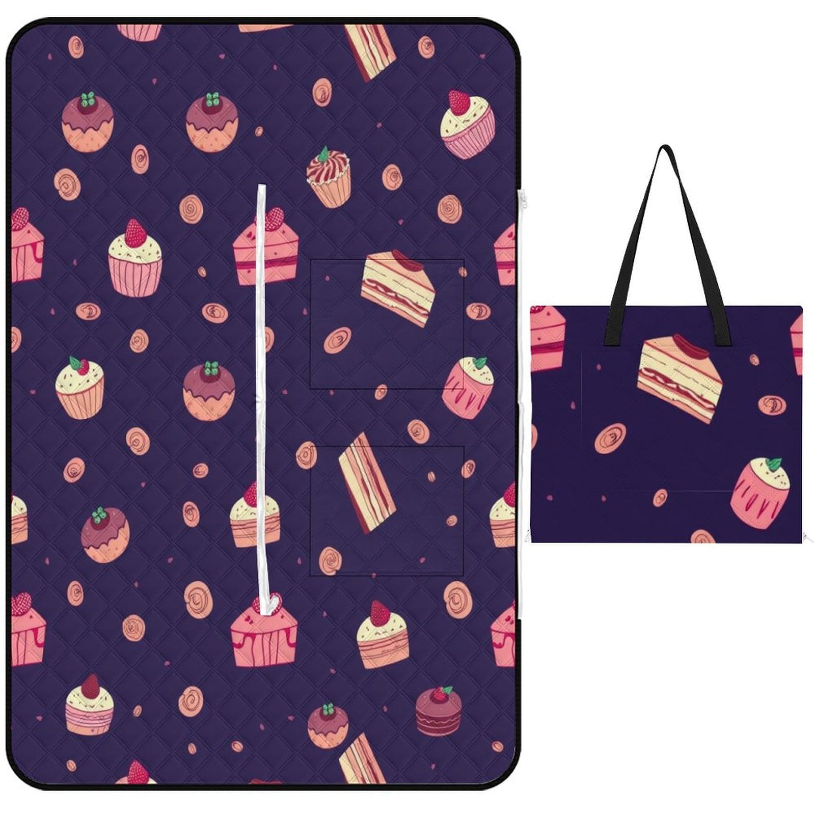 Sweet Cake Pattern Beach Mats Outdoor Foldable Camping Mat Anti Tear ...