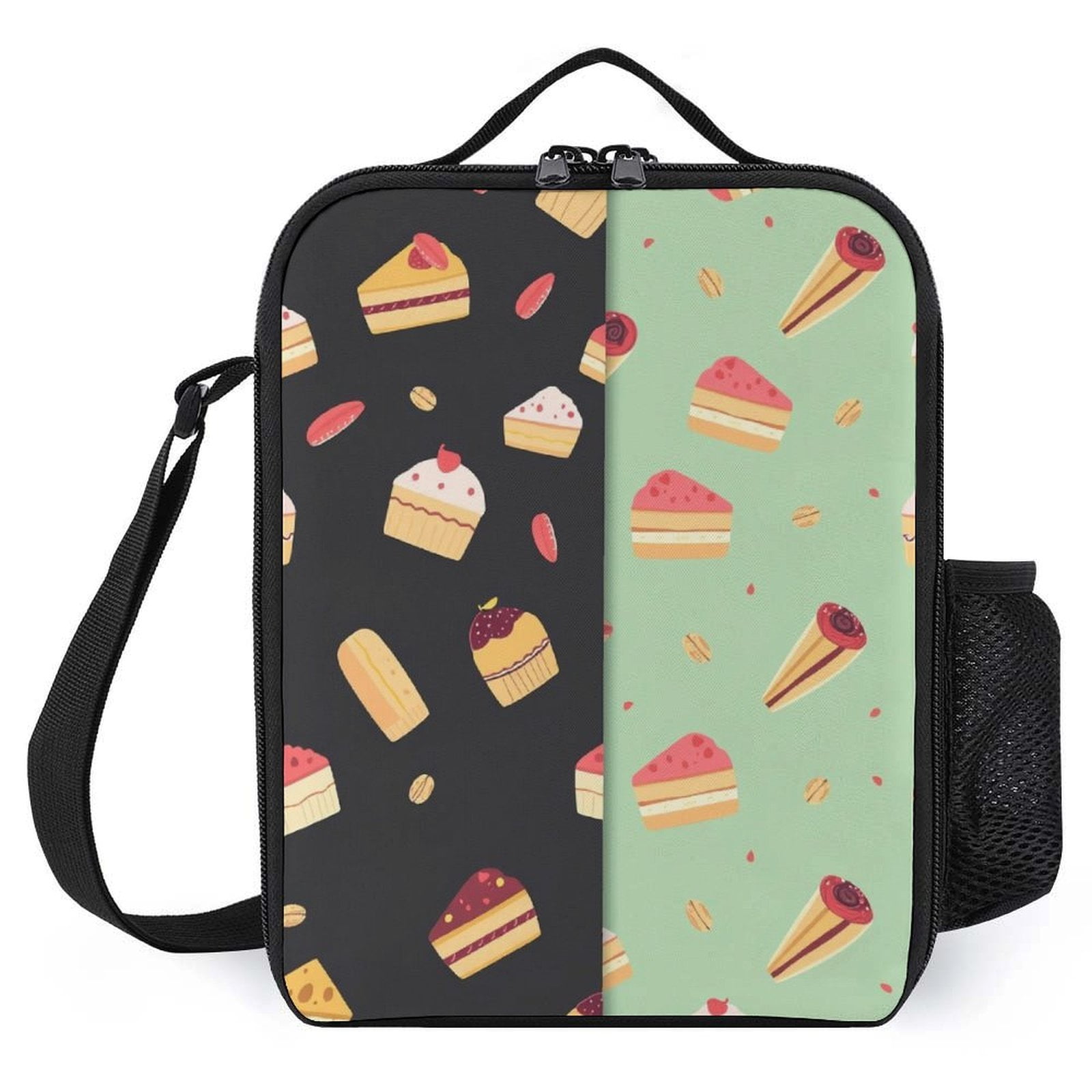 Sweet Cake Patterns Messenger Bag Cartoon Teenage Crossbody Bag Lunch ...