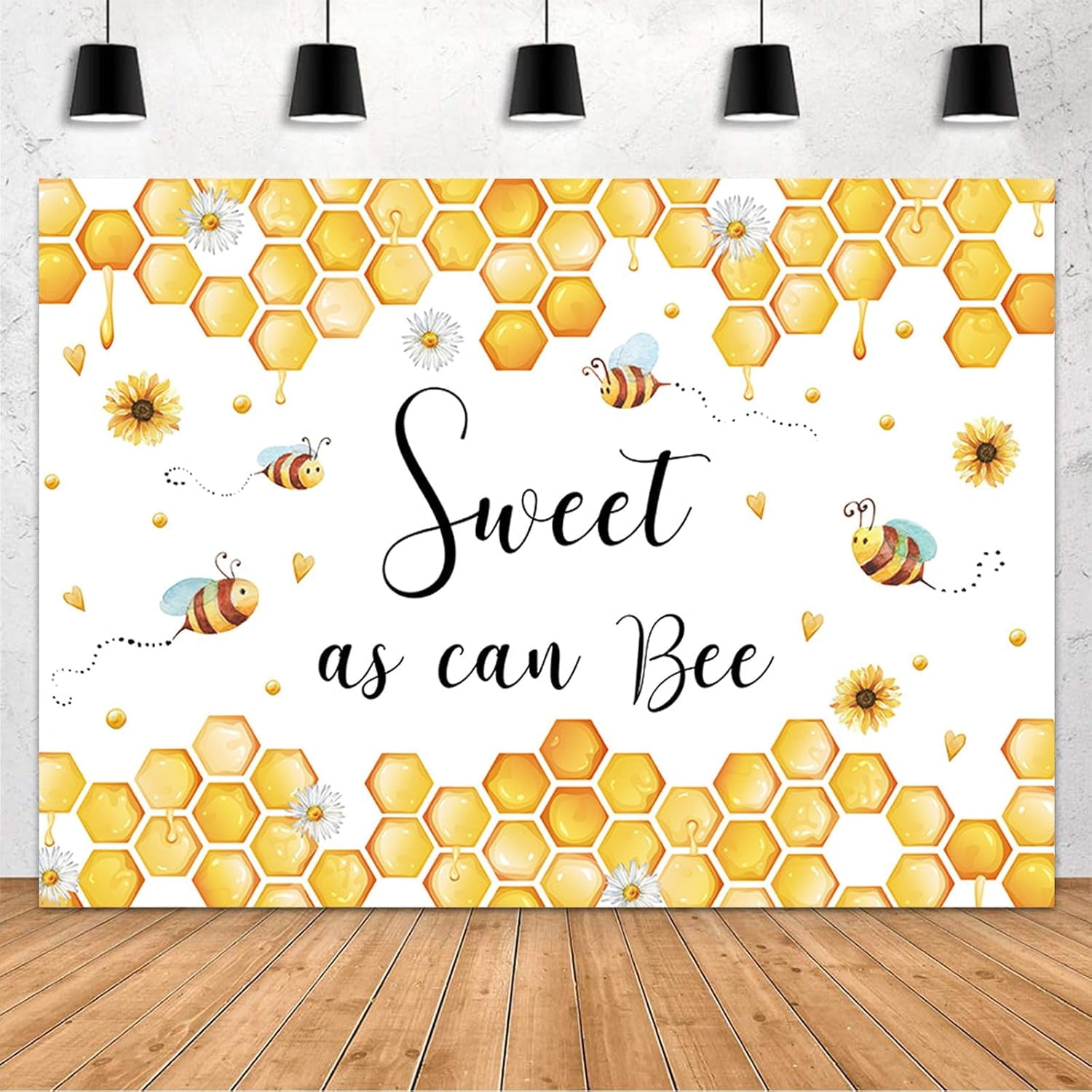 Sweet As Can Bee Backdrop Bee Baby Shower Backdrop Bee Theme Party ...