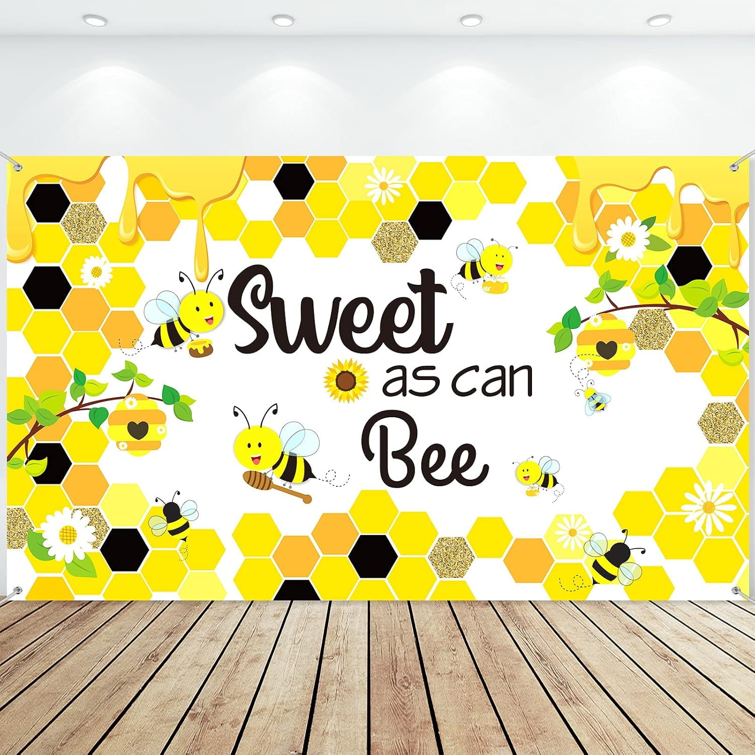 Sweet as Can Bee Backdrop Bee Party Photo Booth Banner Bee Theme Party ...