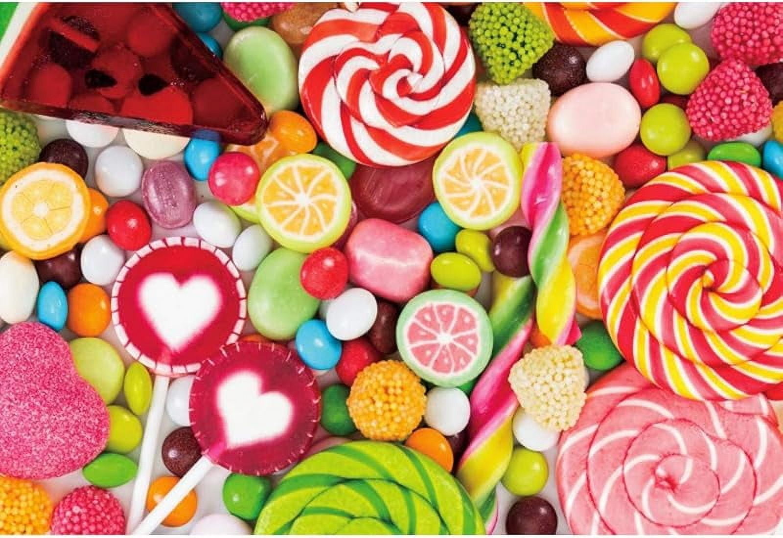 Sweet Candy Backdrop Colorful Stripes Lollipops Fruit Candy Background ...
