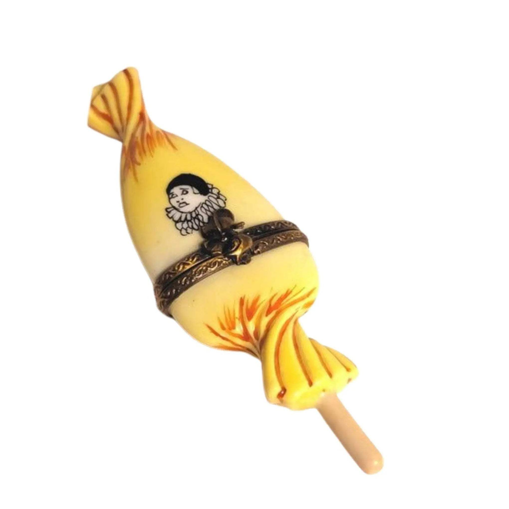 Sweet Candy Lollipop Yellow Wrapping Limoges Box Porcelain Figurine ...