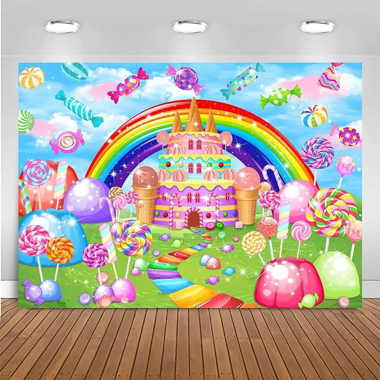 Sweet Candyland Backdrop Lollipop Sweetest Candy Theme Birthday Party ...