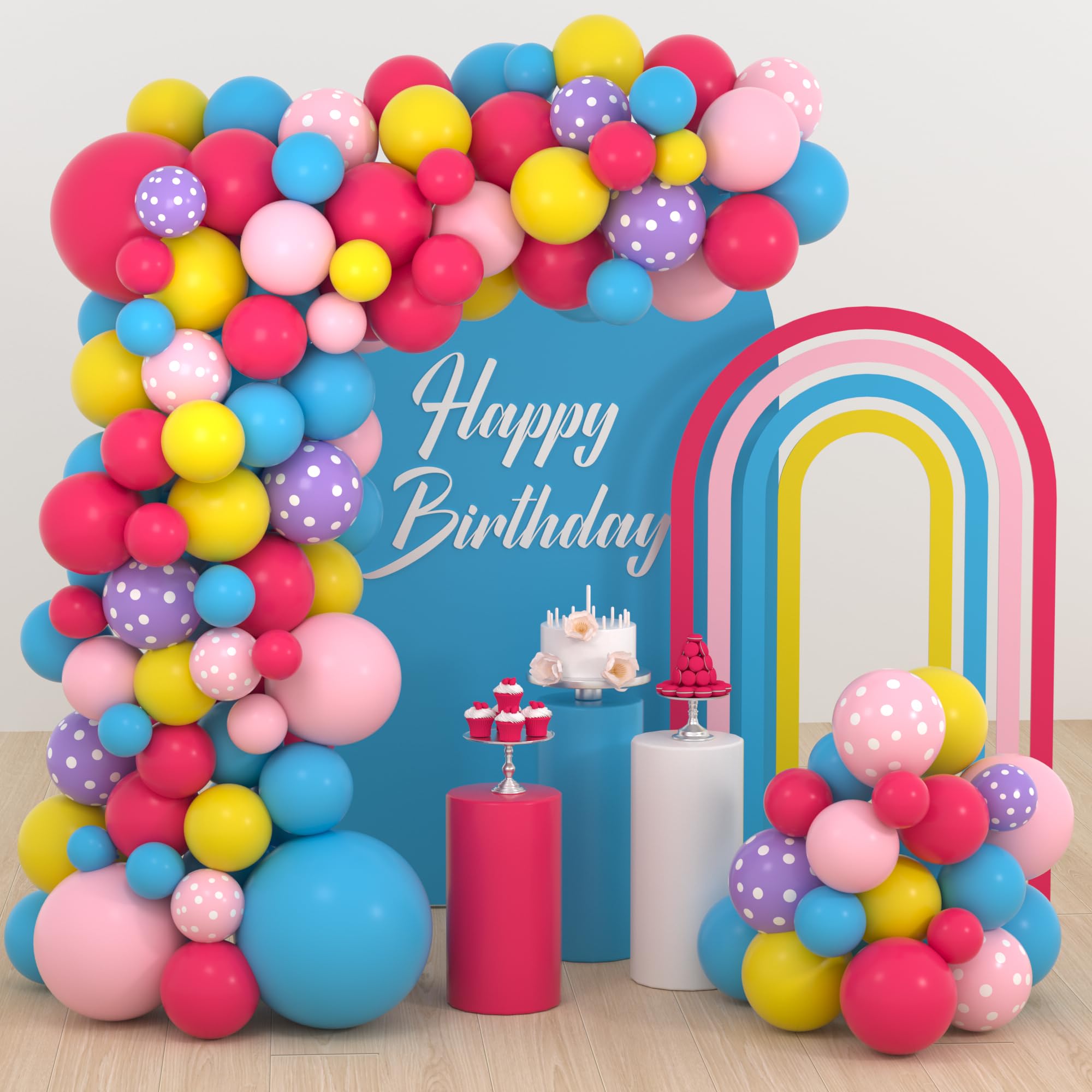 Sweet Candyland BalloonTRDN Garland Arch Kit, 102PCS Pastel Pink Blue ...