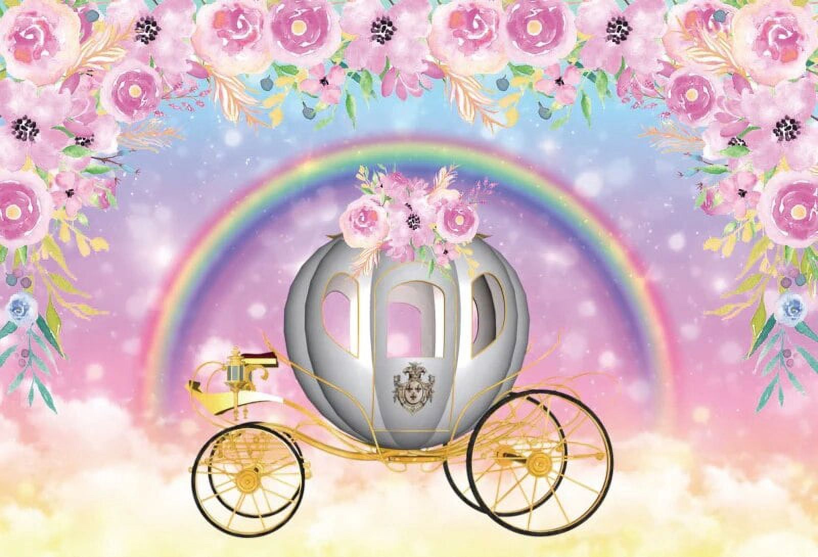 Sweet Carriage Flower Birthday Party Decor Poster Princess Photo ...