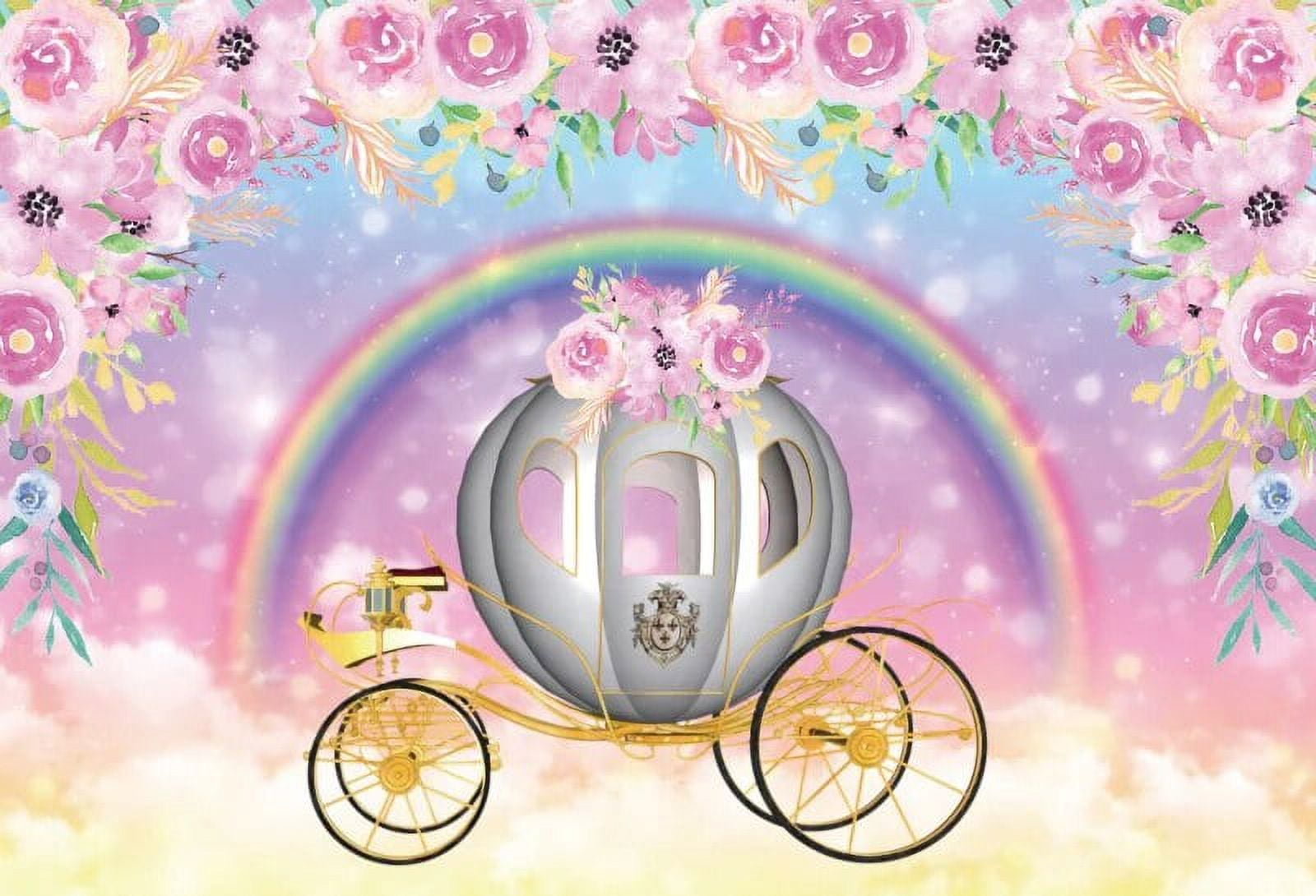 Sweet Carriage Flower Birthday Party Decor Poster Princess Photo ...