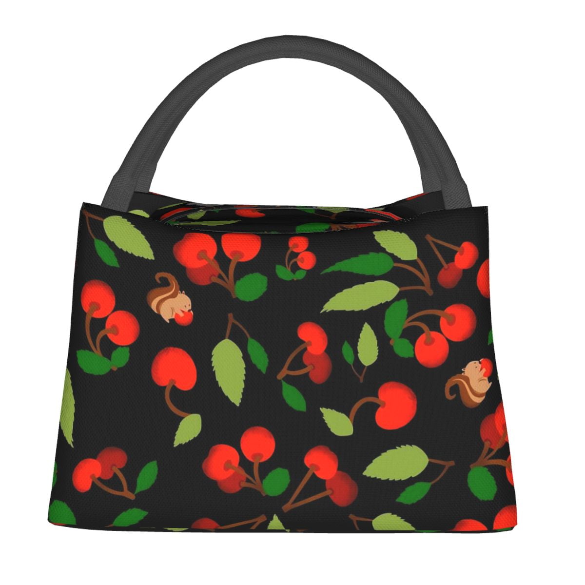Sweet Cherries Lunch Bag Red Fruit Print Lunch Box For Unisex Cute ...