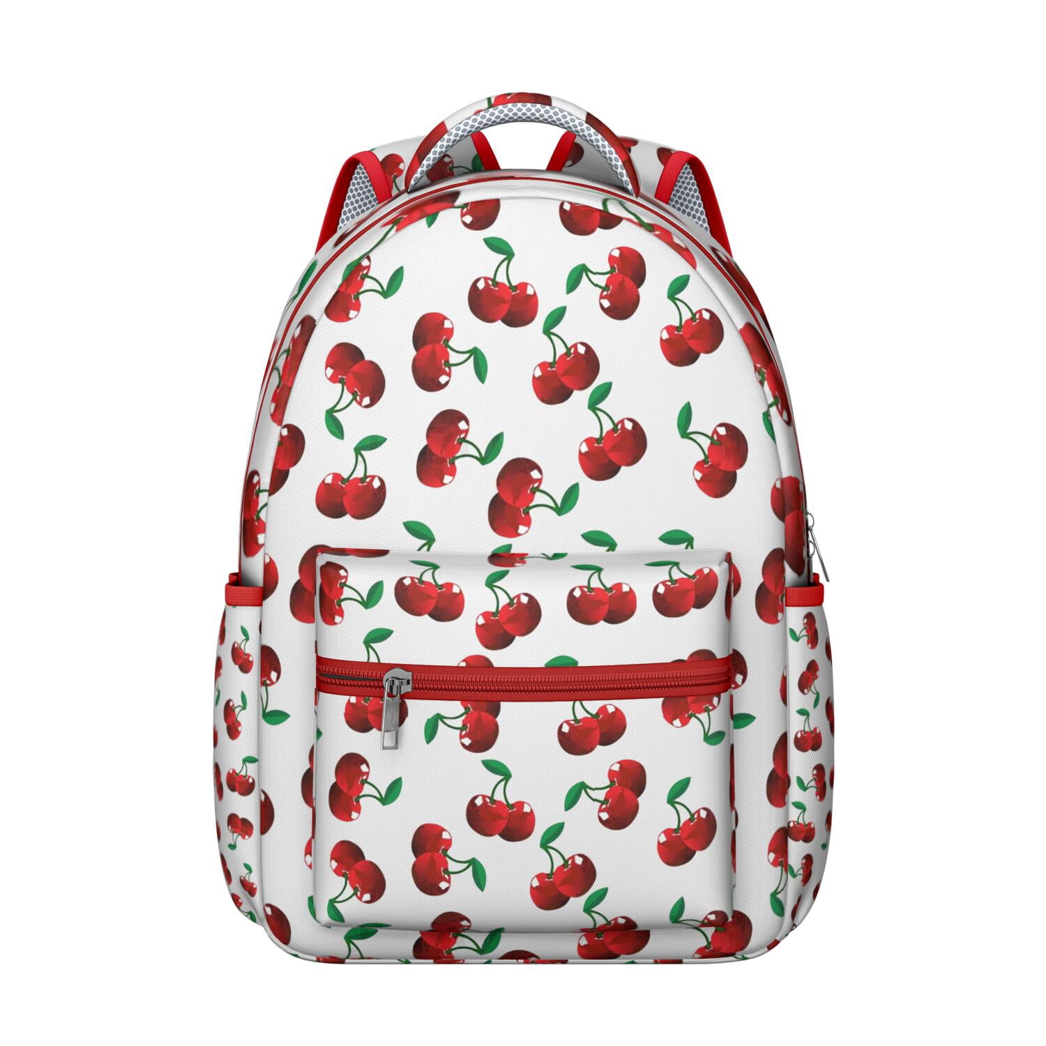 Sweet Cherries and Candy Pink Pattern Backpack, Cute Fruit Illustration ...