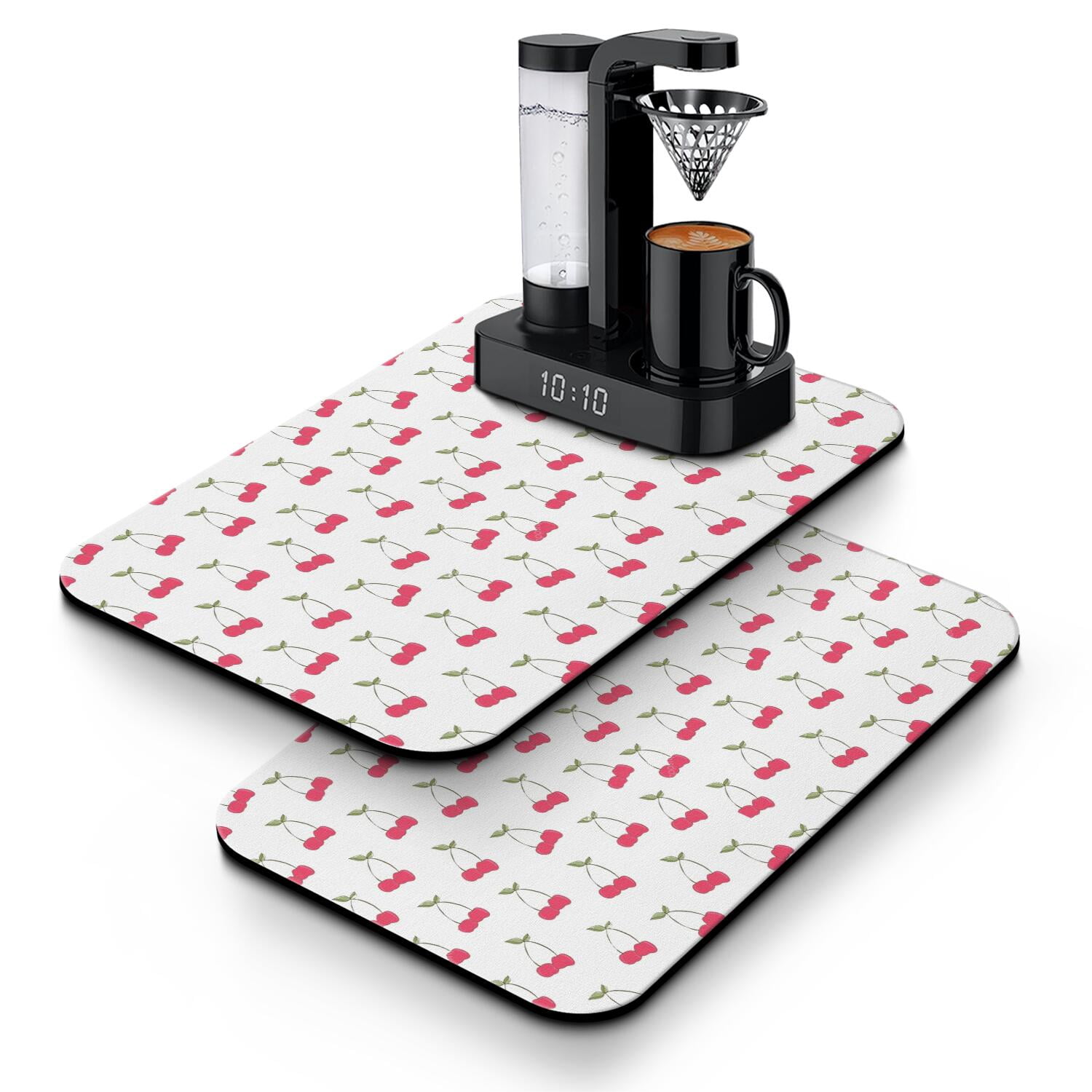 Sweet Cherry Lover Dish Drying Mat, Red and Pink Fruit Print Cute ...