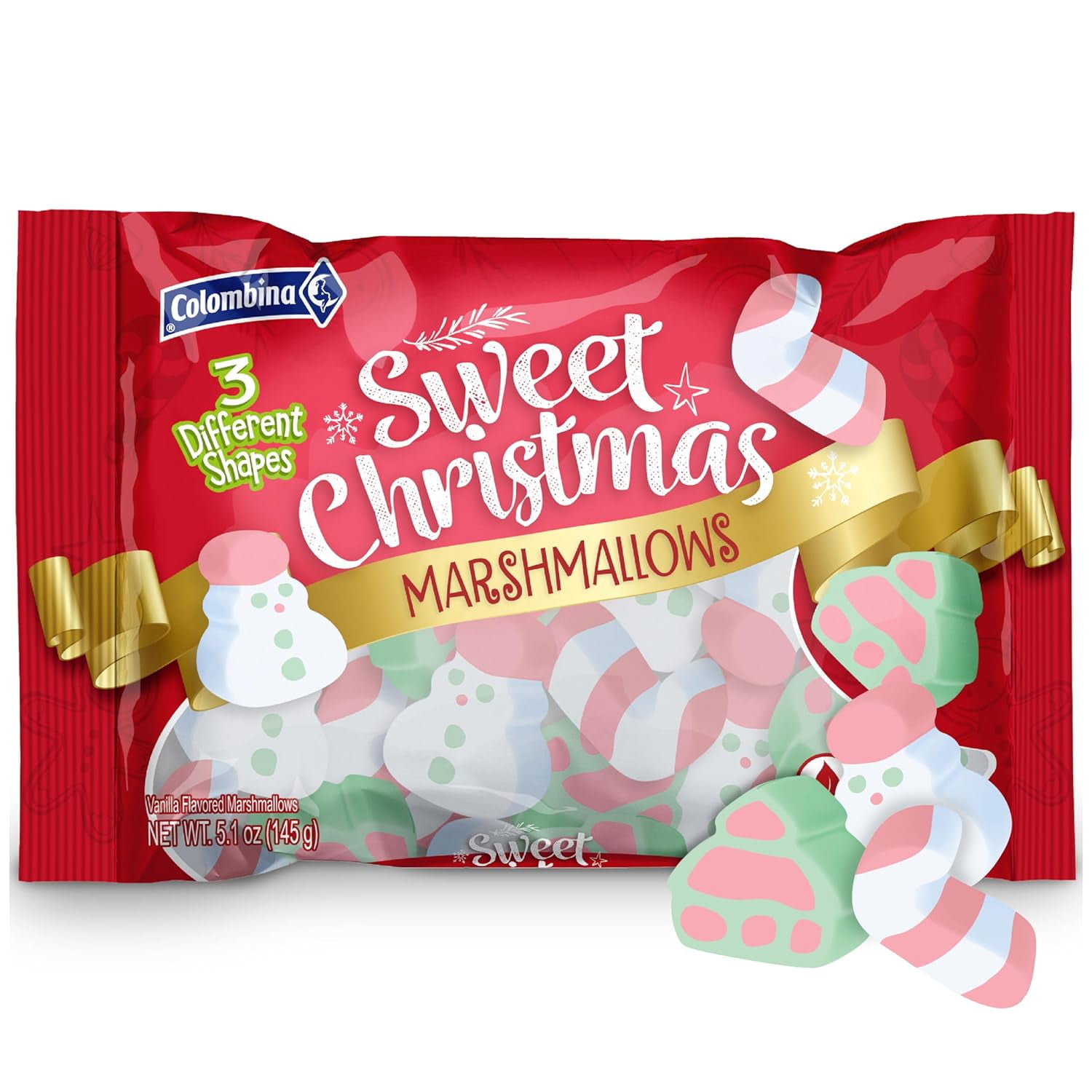 Sweet Christmas Marshmallow Bag - Soft, Assorted Marshmallows In 3 ...