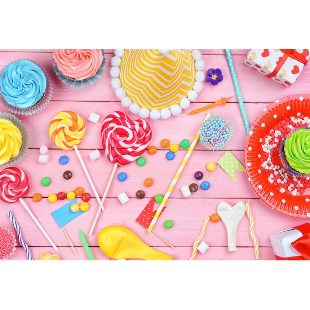Sweet Colorful Lollipops Candy Beans Photography Backdrop Candyland ...