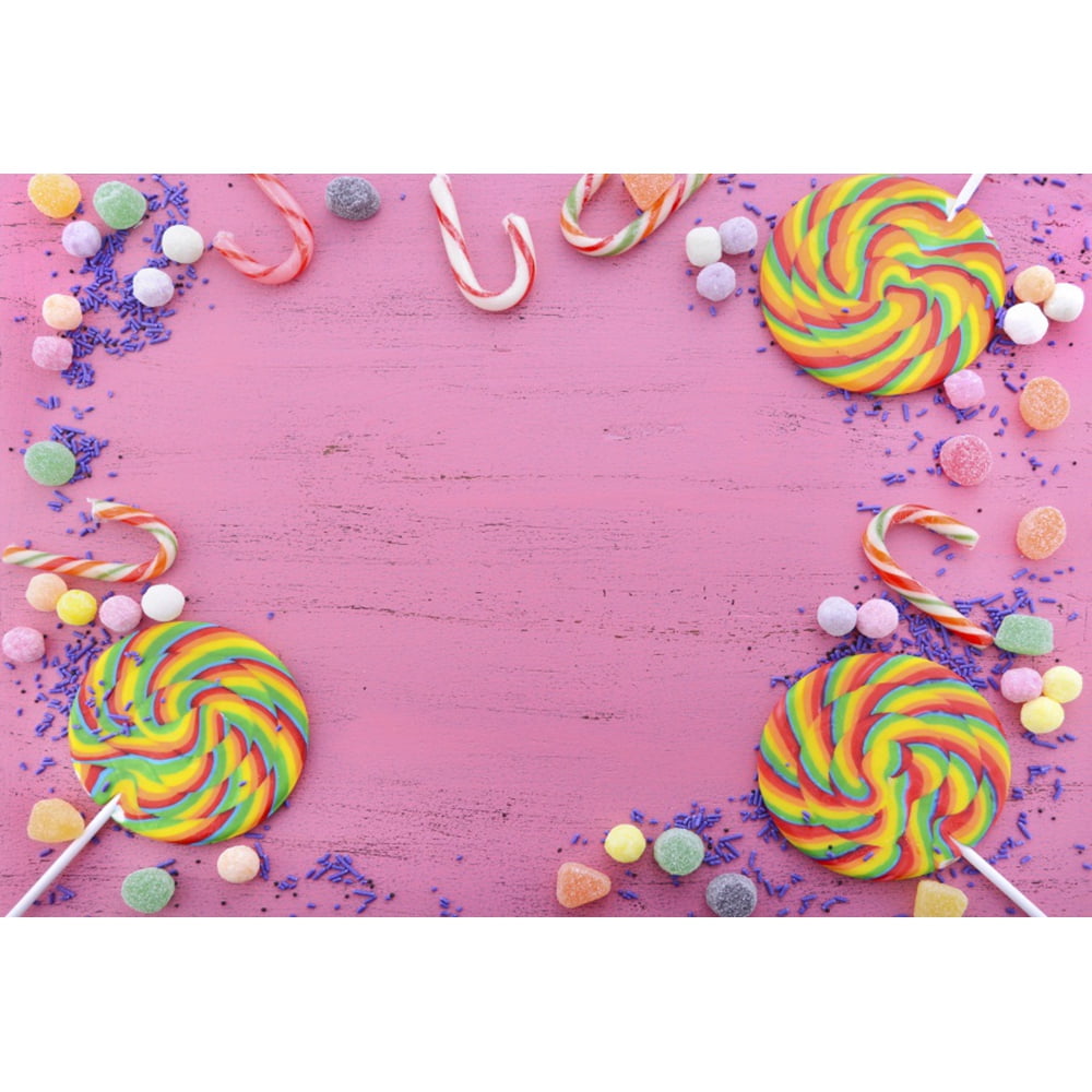 Sweet Colorful Lollipops Candy Beans Photography Backdrop Candyland ...