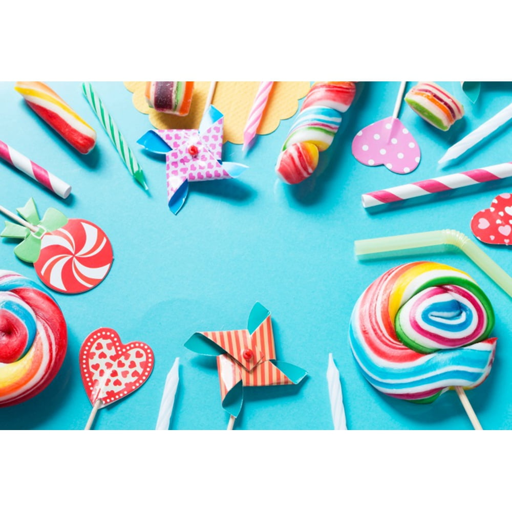 Sweet Colorful Lollipops Candy Beans Photography Backdrop Candyland ...