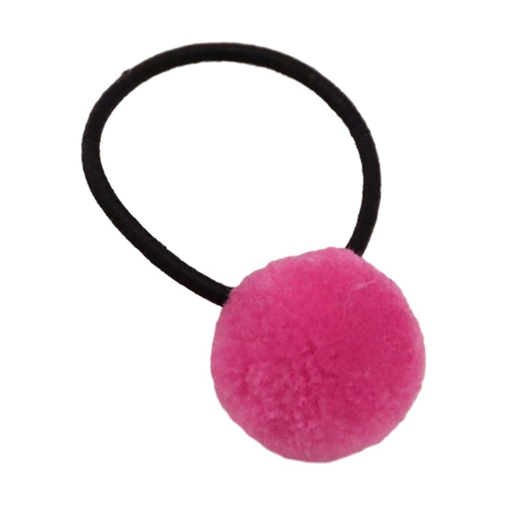 Sweet Colorful Stuffe Balls Girls Hair Ring Hair Bands Kids Headwear ...