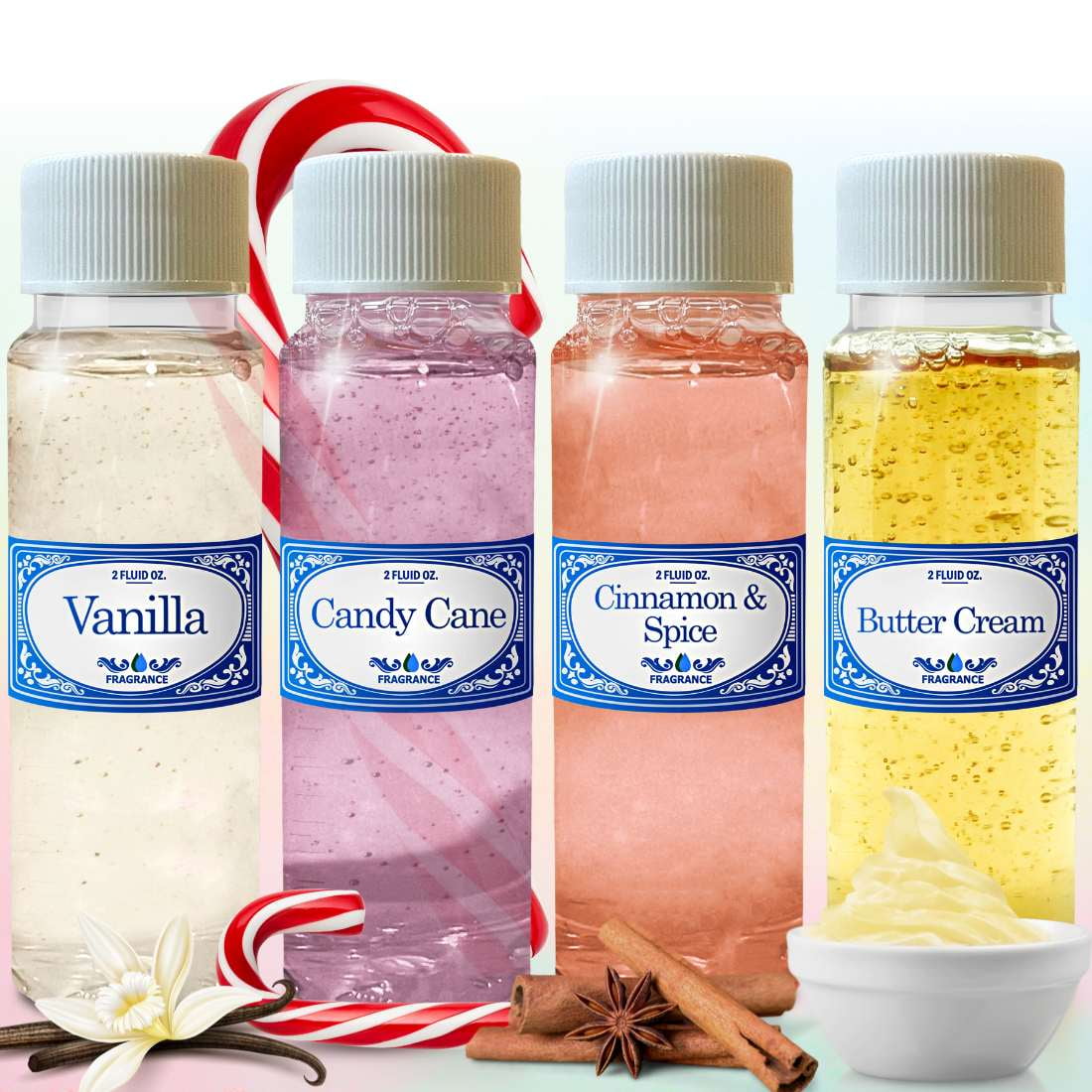 Sweet Concentrated 2.0 fl oz Fragrances Pack, Vanilla, Candy Cane ...