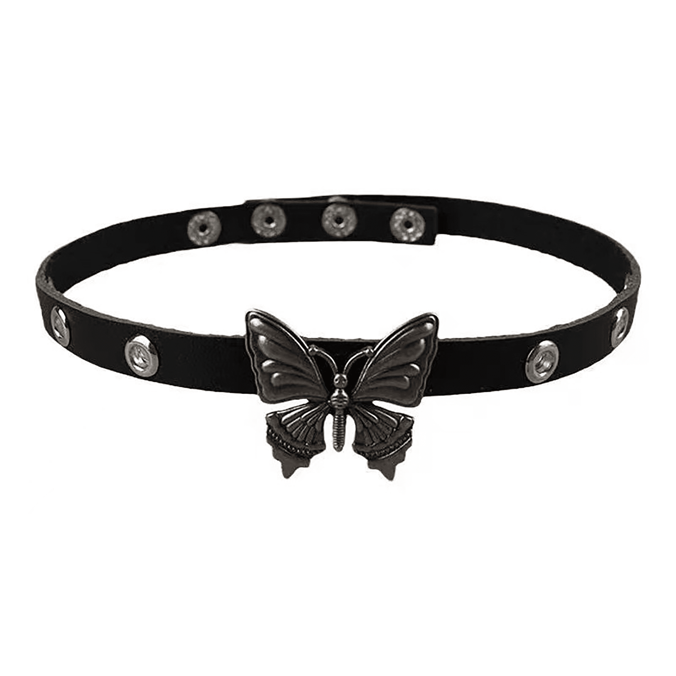 Sweet & Cool Butterfly Choker: Punk Inspired Collarbone Chain, Dark ...