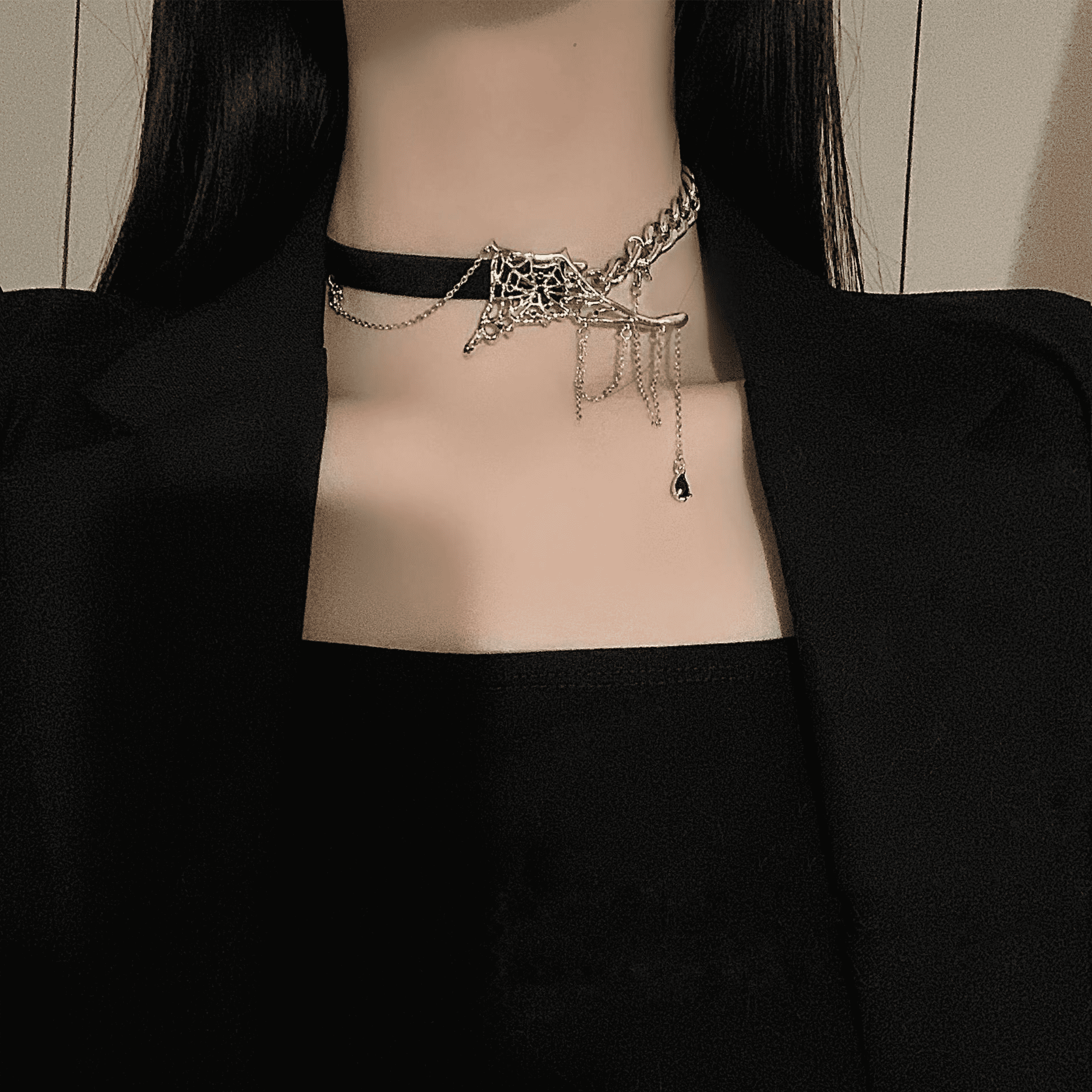Sweet & Cool Butterfly Choker: Punk Inspired Collarbone Chain, Dark ...
