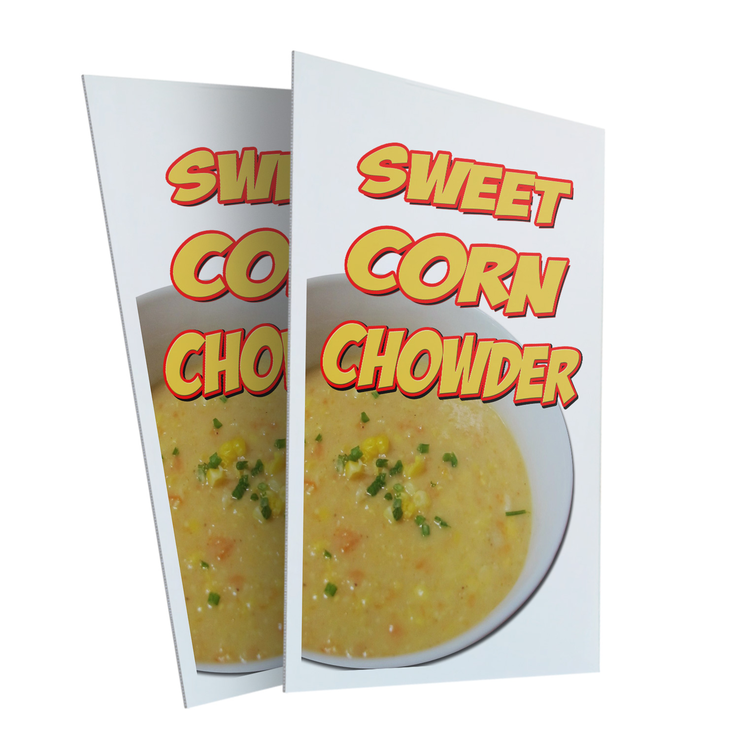 Sweet Corn Chowder (2-PACK) 24" x 36" Plastic Signs | Sign Insert 4mm ...