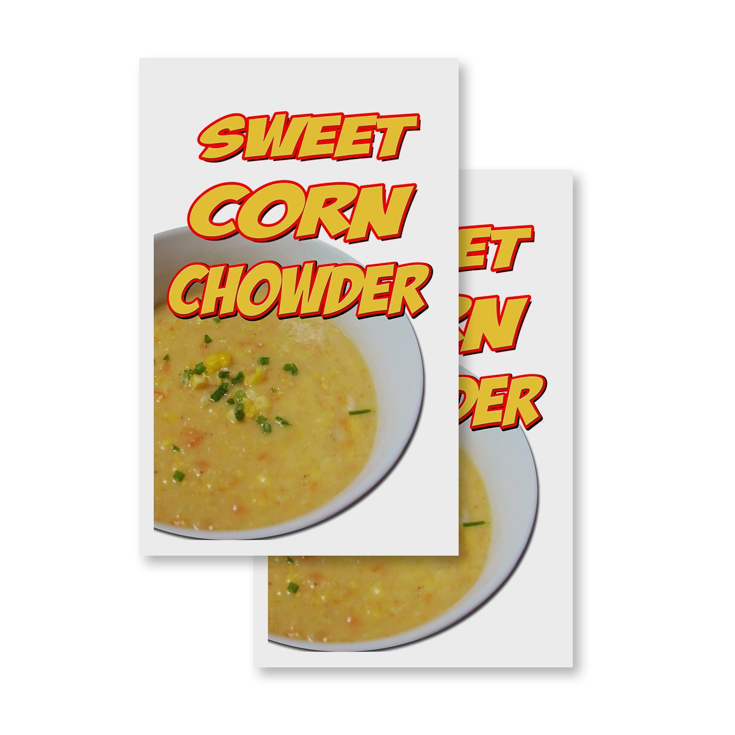 Sweet Corn Chowder (2-PACK) 24" x 36" Vinyl Decals | Sign Insert Peel ...